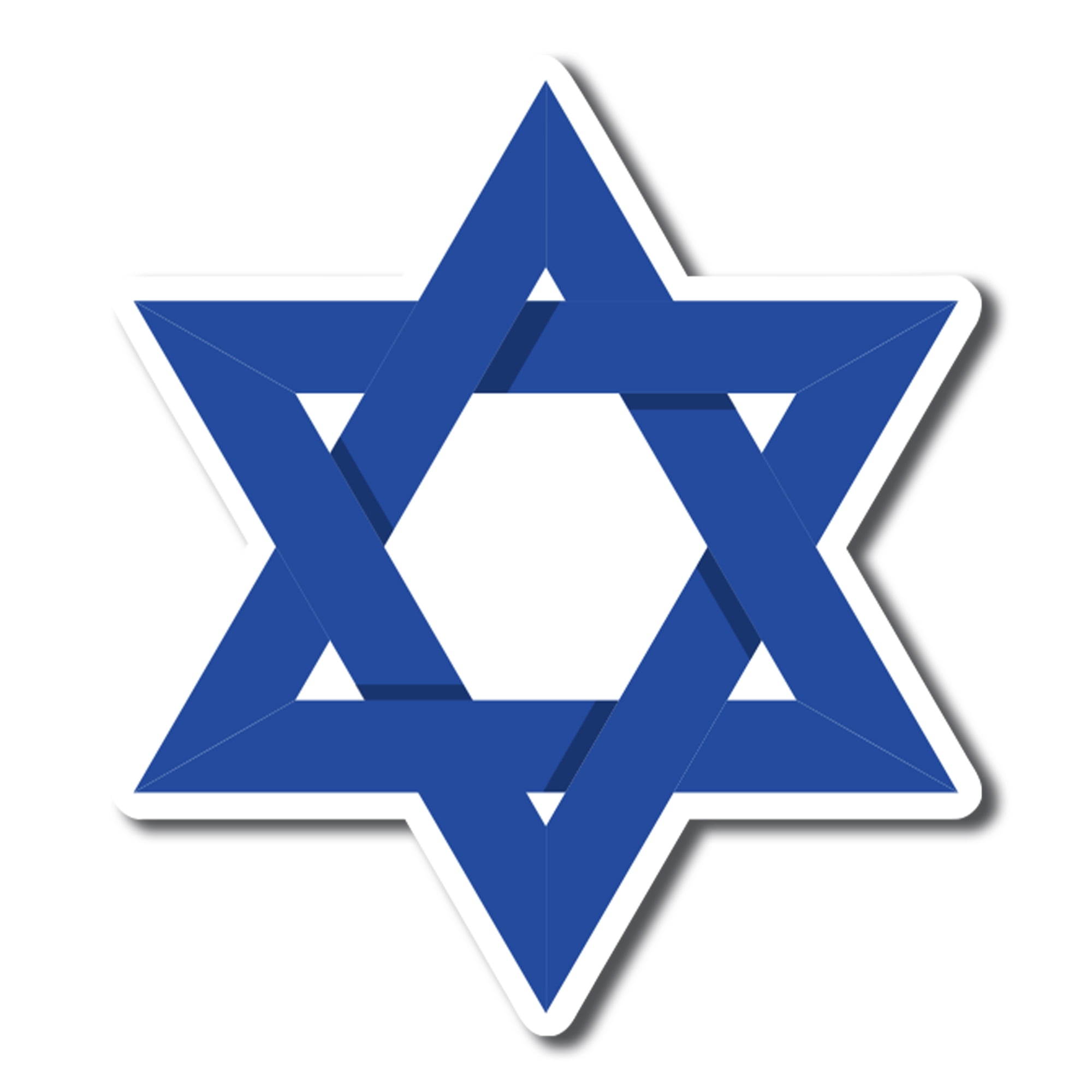 Magen David Star Shaped Israeli Flag Magnet Decal, 4.5x5 in, Automotive ...