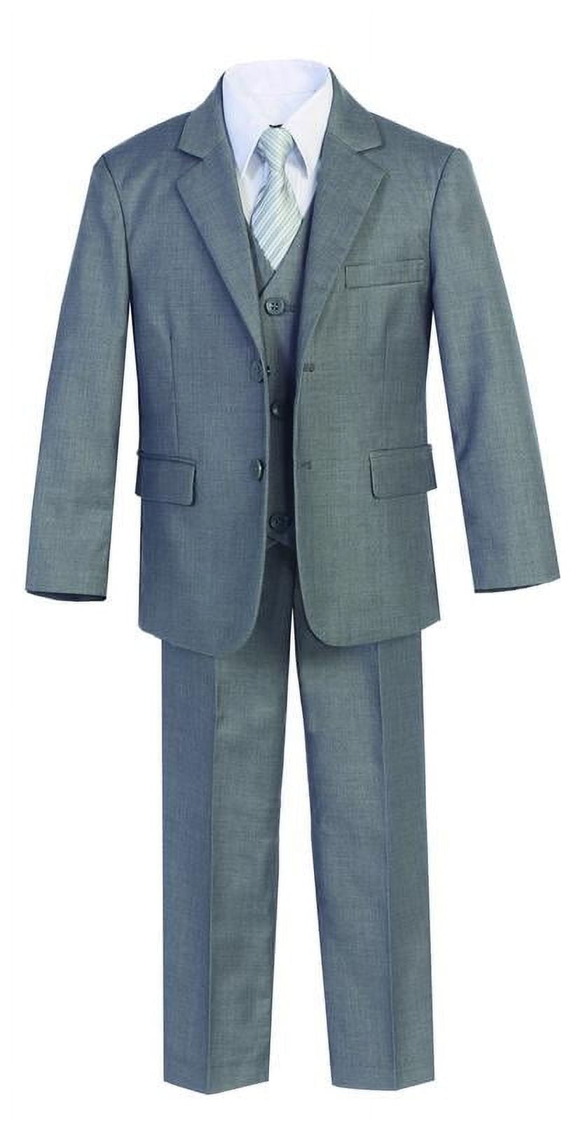 Magen Kids Boys Formal Suit 7pcs Set Suit 1-18 Medium Gray 2 Button ...