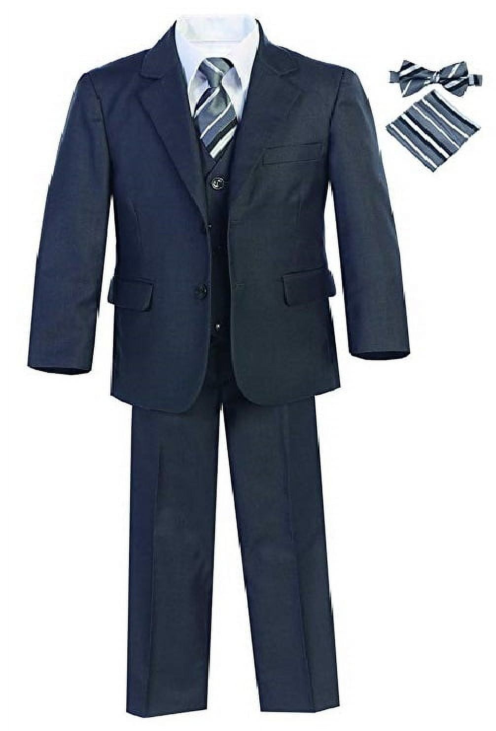 Magen Kids Boys Formal Suit 7pcs set suit 1-18 Charcoal 2 button (as1, numeric, numeric_7 ...