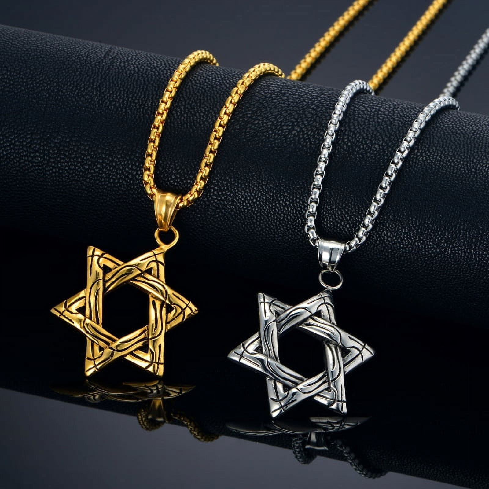 Magen Star Of David Titanium Israel Necklaces Pendants Women 14K Yellow ...