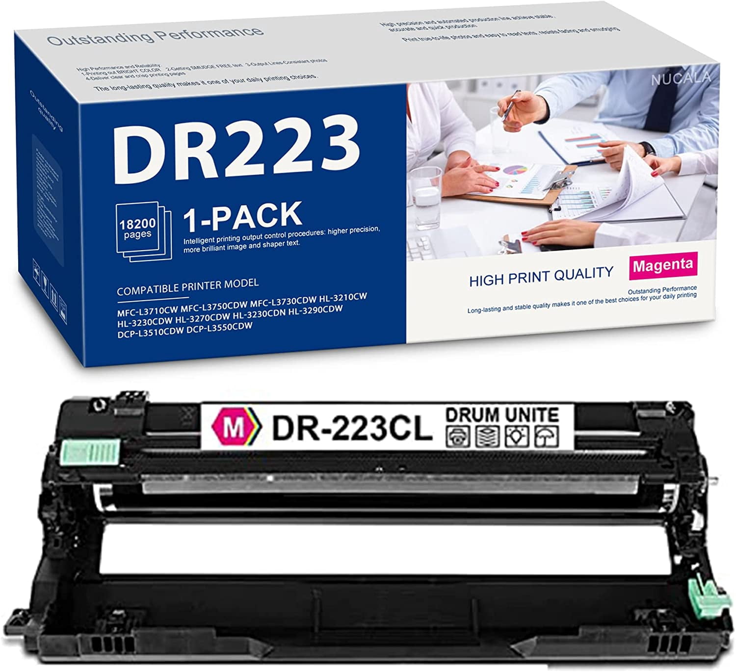 (Magenta, 1-Pack) DR-223 Compatible Drum Replacement for Brother HL ...