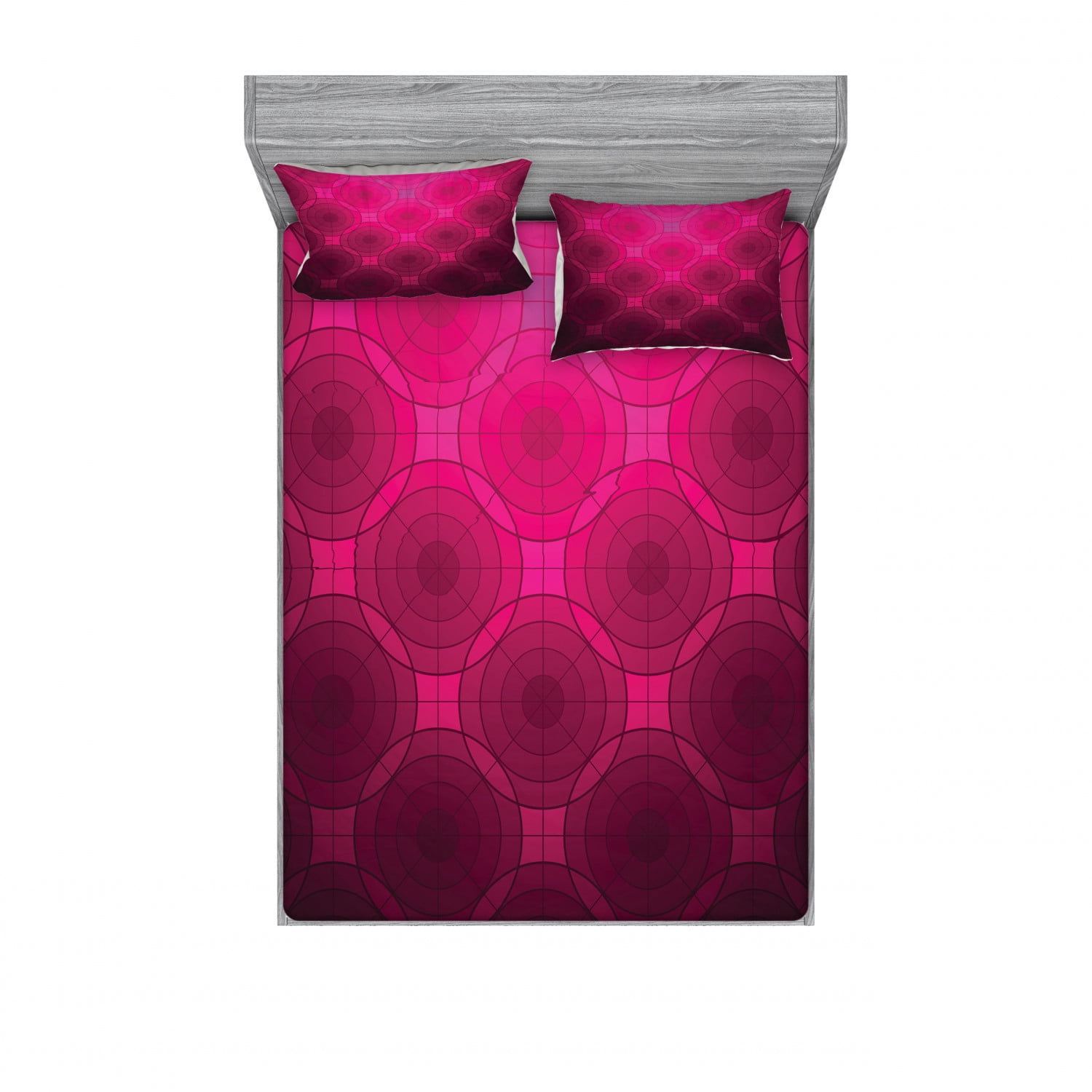 Magenta Bedding Set with Sheet & Covers, Disc Shaped Fluid Dynamics ...