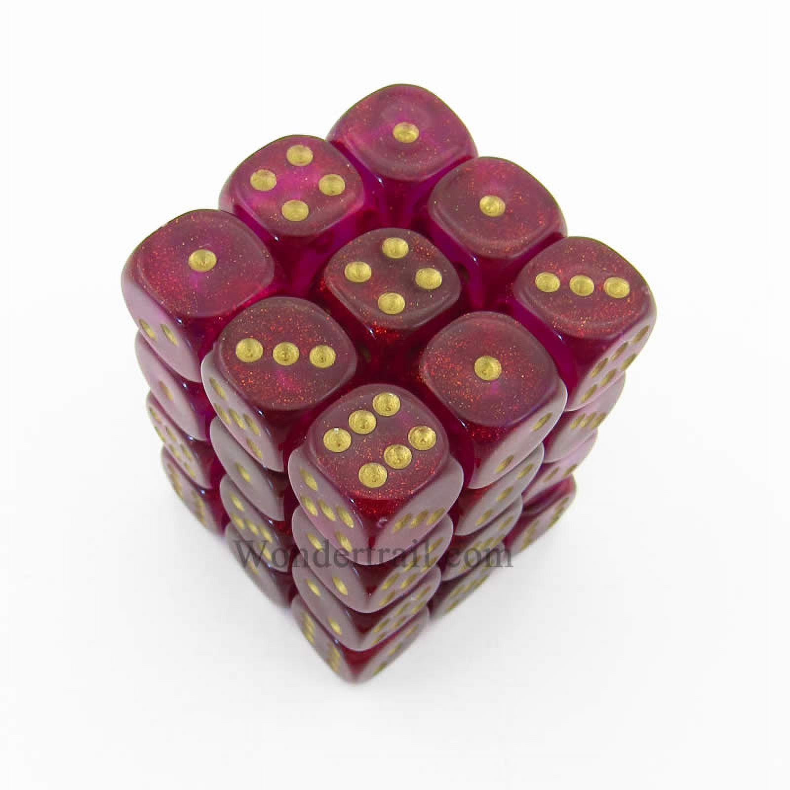 Magenta Borealis Dice with Gold Pips D6 12mm (1/2in) Pack of 36 Chessex ...