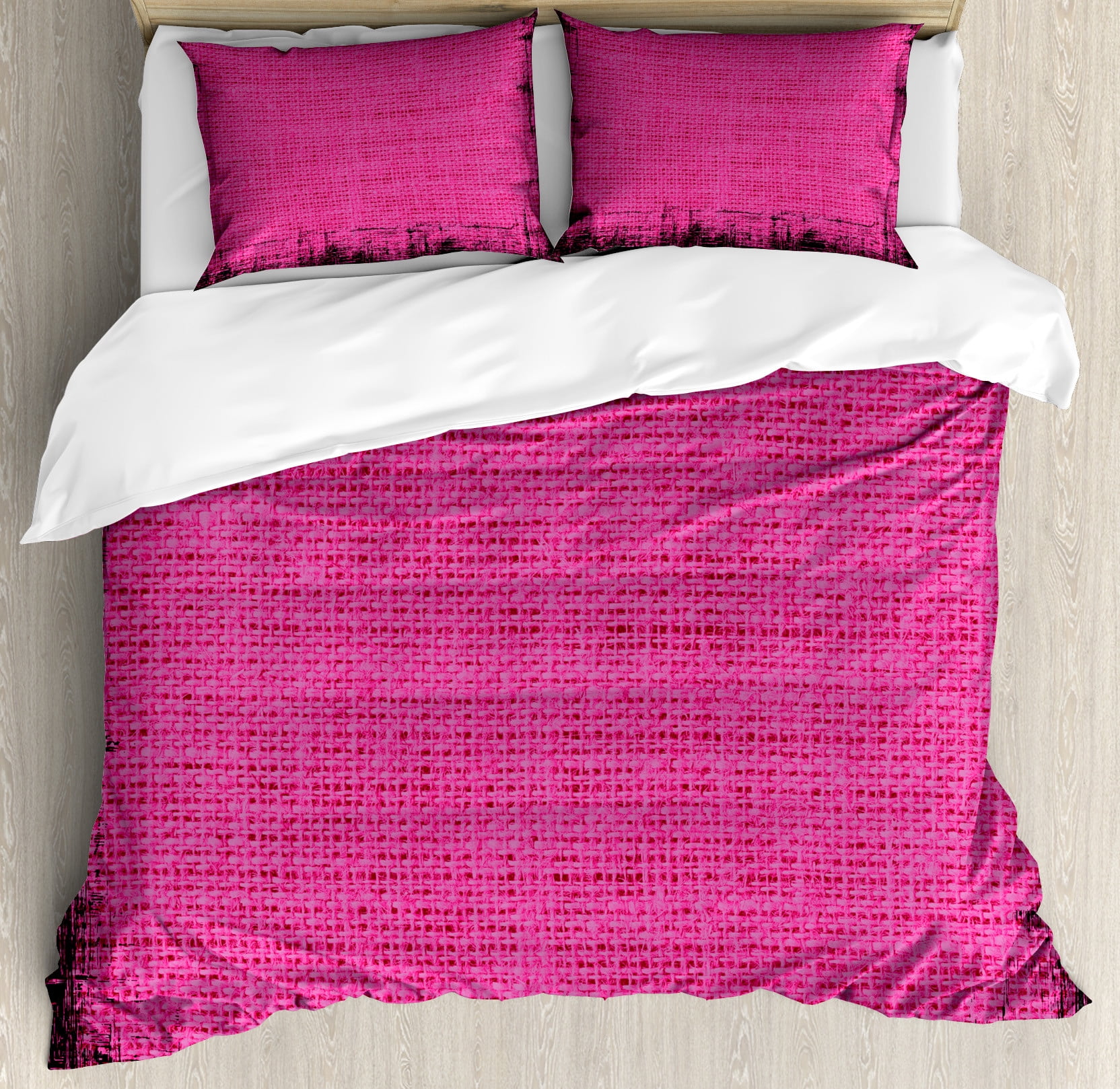 Magenta Duvet Cover Set, Futuristic Design in Old Impressions Latex ...