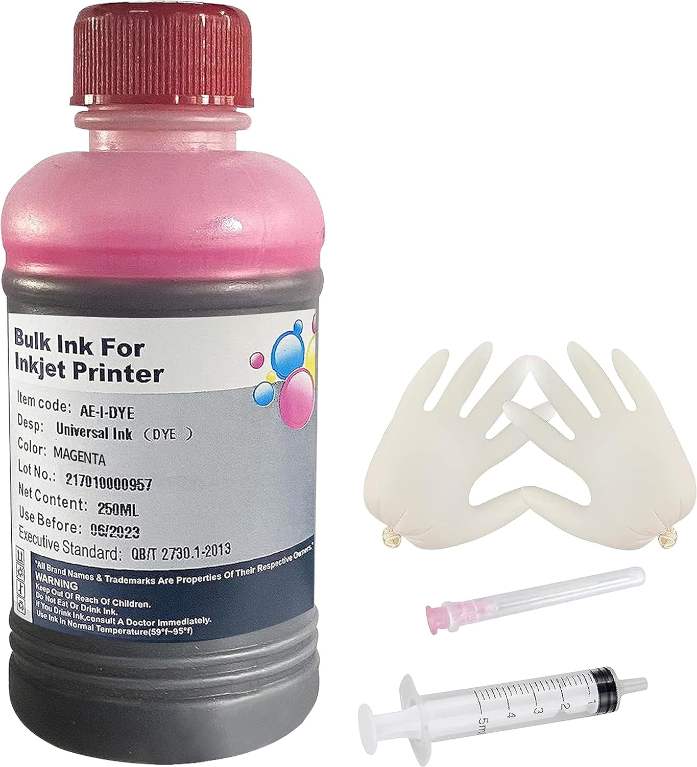 Magenta Ink Universal Refill Ink Kit Dye Ink 250ml Work for Canon HP ...