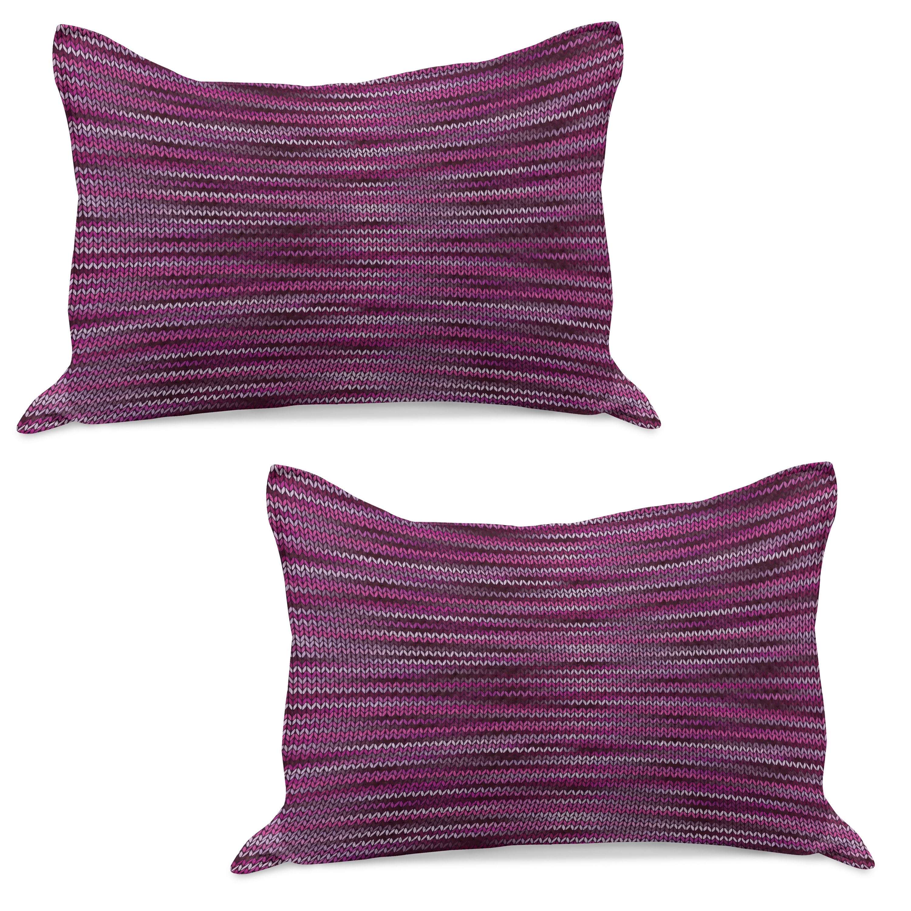 Magenta Knitted Quilt Pillowcover Set of 2, Vintage Knit Pattern ...