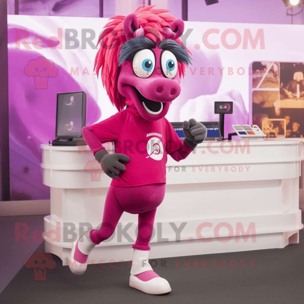 Magenta Mare REDBROKOLY mascot costume character dressed with a Running ...
