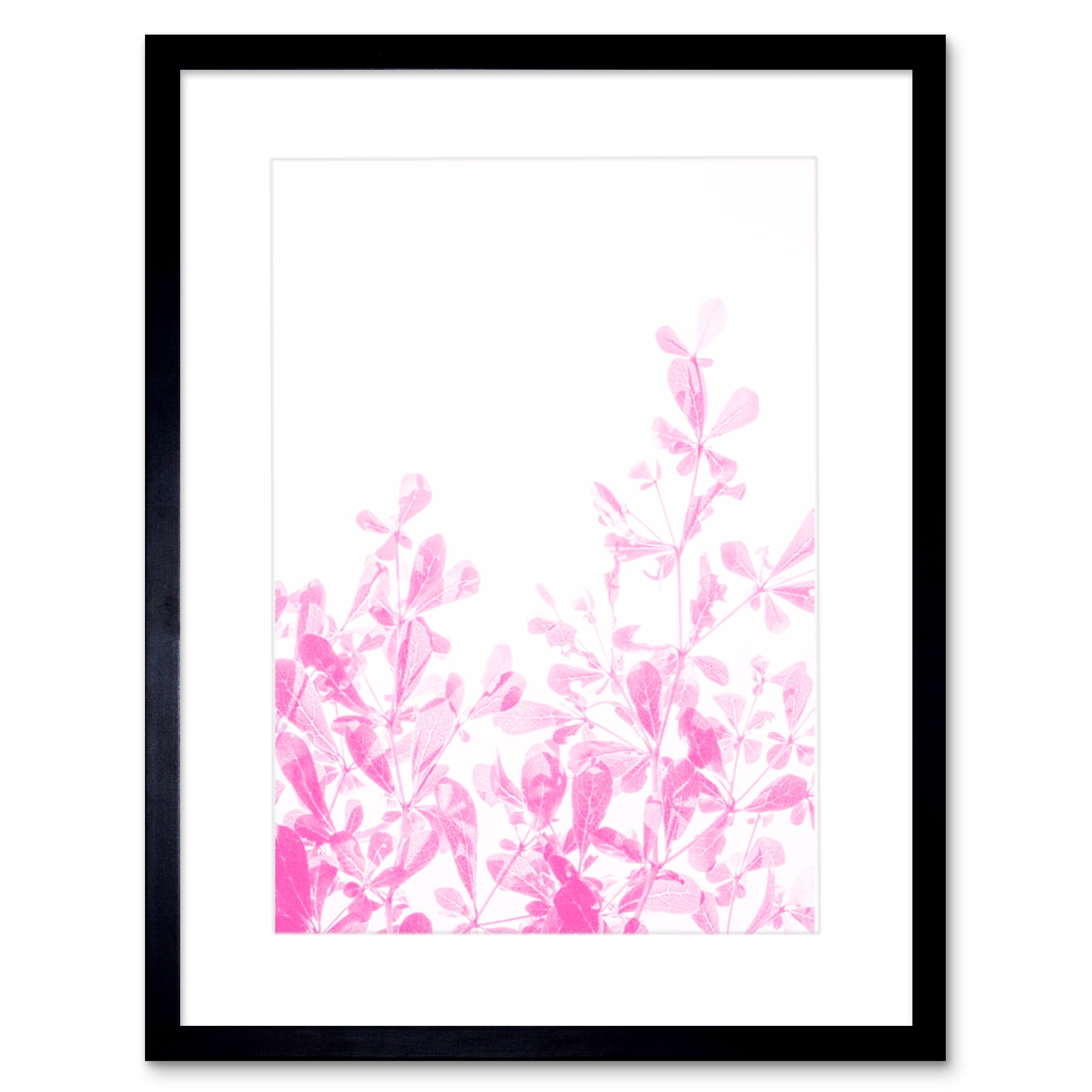 Magenta Plant Monochrome Pink Framed Wall Art Print - Walmart.com