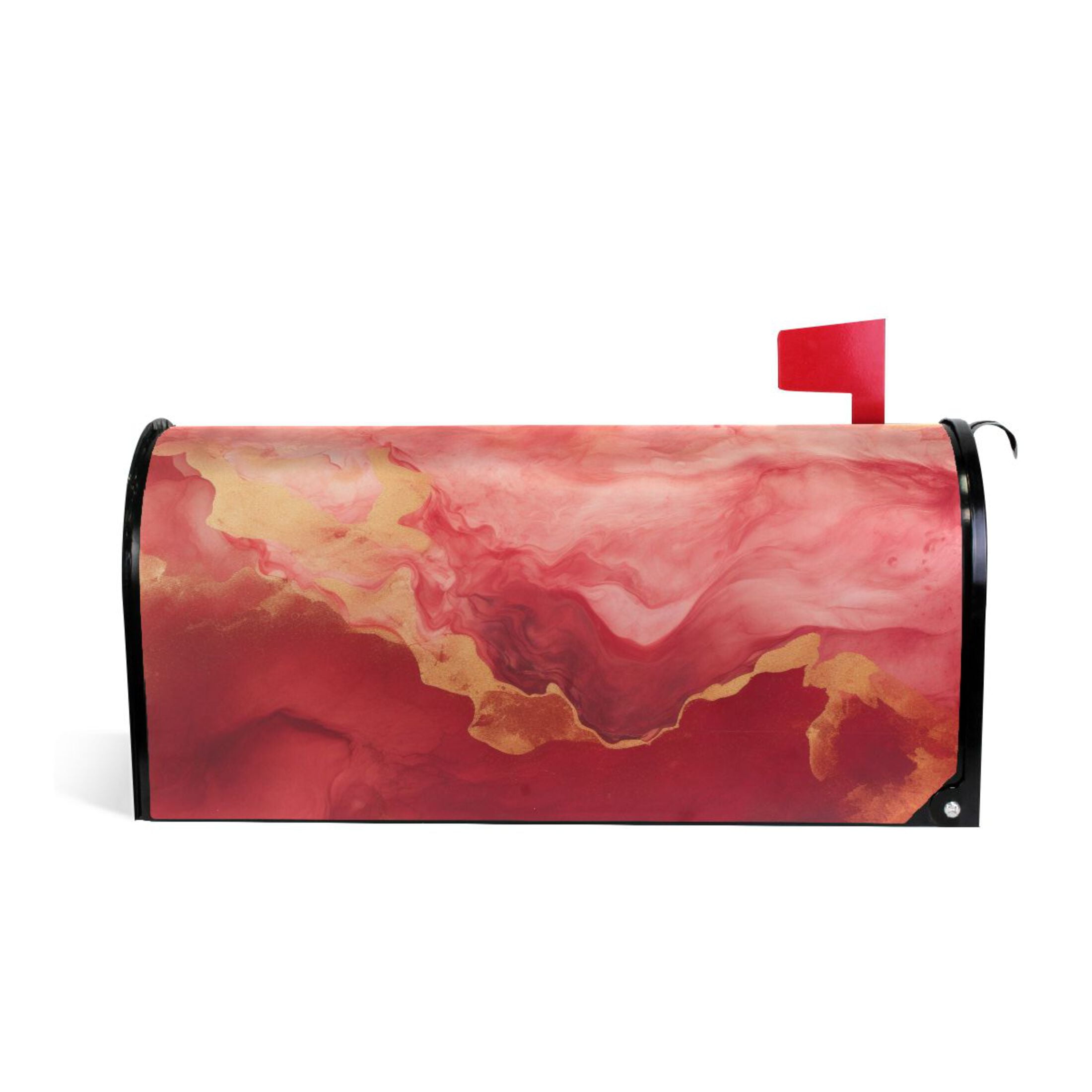 Magenta Red Marble Magnetic Mailbox Covers 21" X 18" Post Letter Box ...