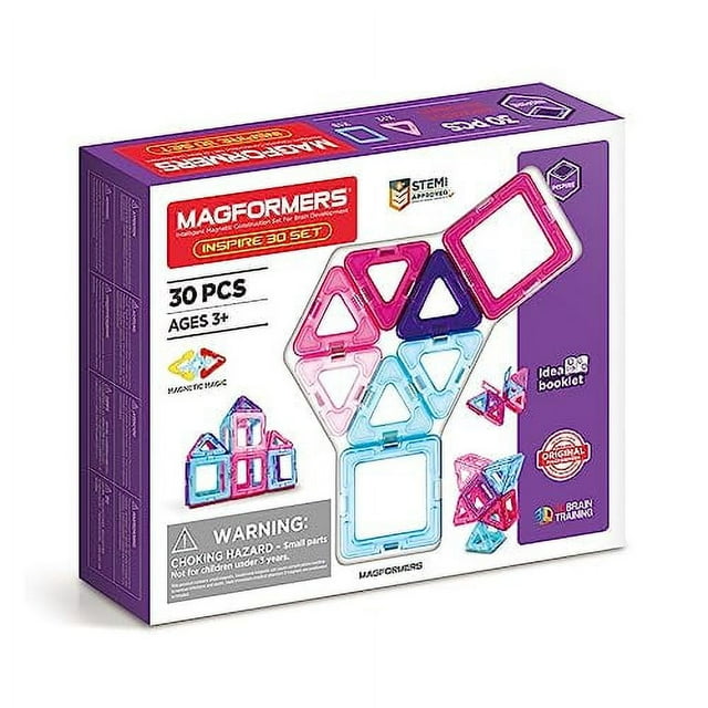Magformers Inspire 30-Piece Set Magnetic Tiles Building Blocks Stem Kit ...