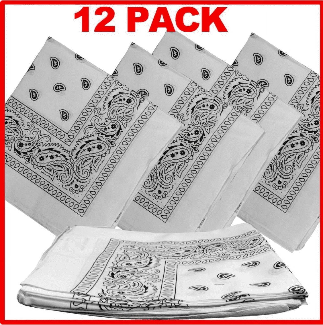 Magg Shop Cotton Bandana, Paisley Print, 12 Assorted Colors ...