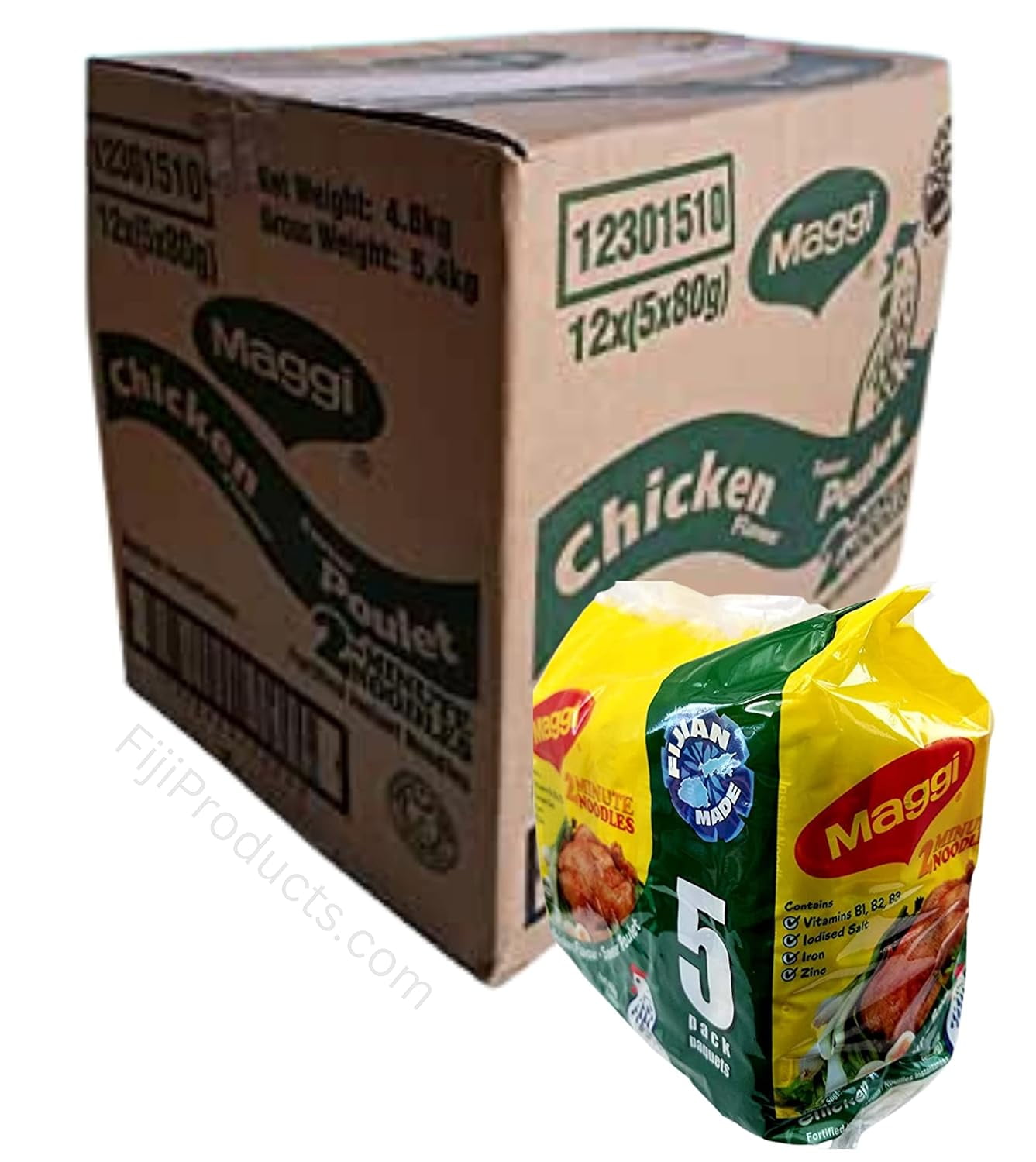 Maggi 2 Minute Noodles - Yummy CHICKEN Flavour Noodles (Case Pack of 12 ...