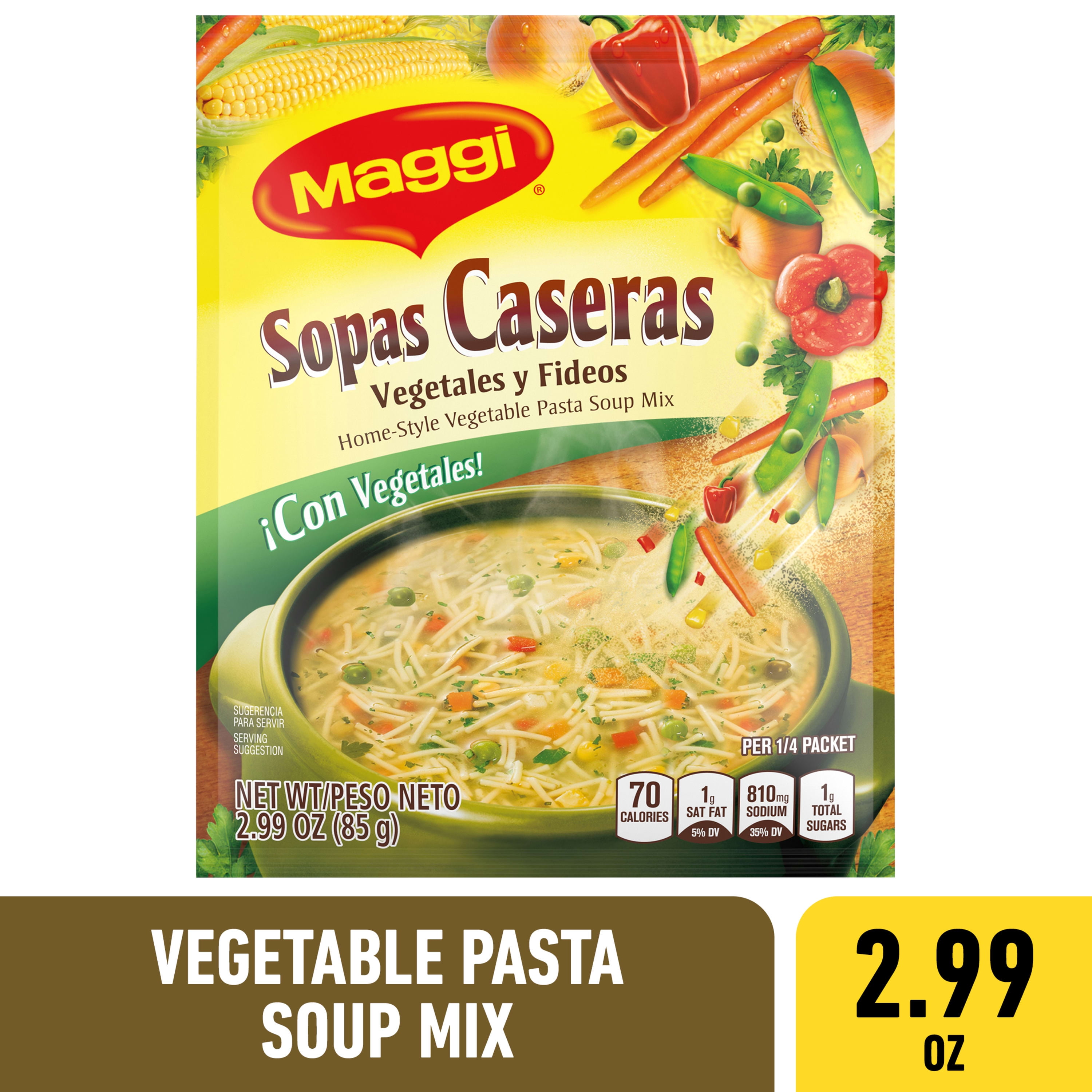 Maggi 70 Calories Home-Style Vegetable Pasta Soup Mix, 2.99 oz ...