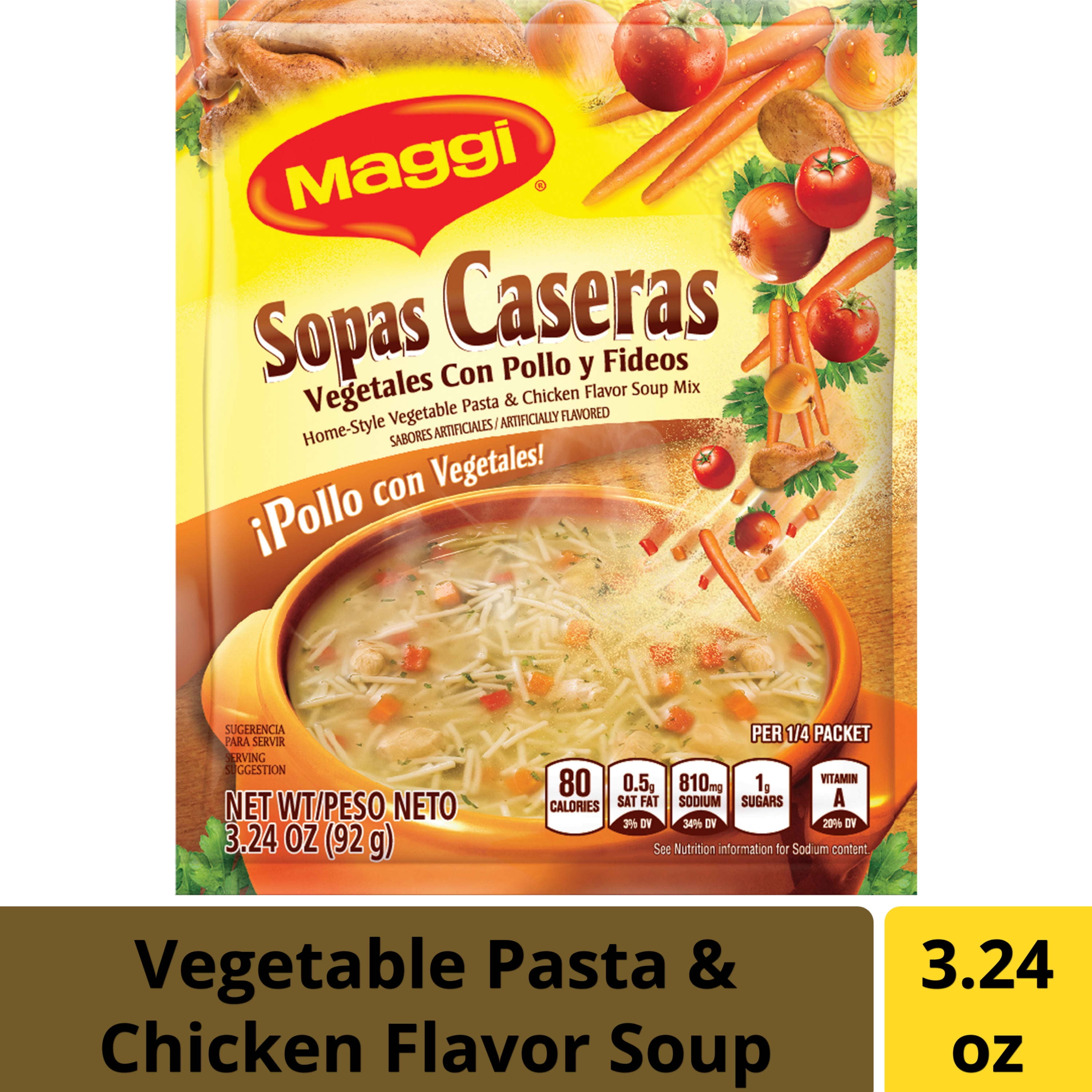 Maggi 80 Calories Home-Style Vegetable Pasta And Chicken Flavored Soup ...