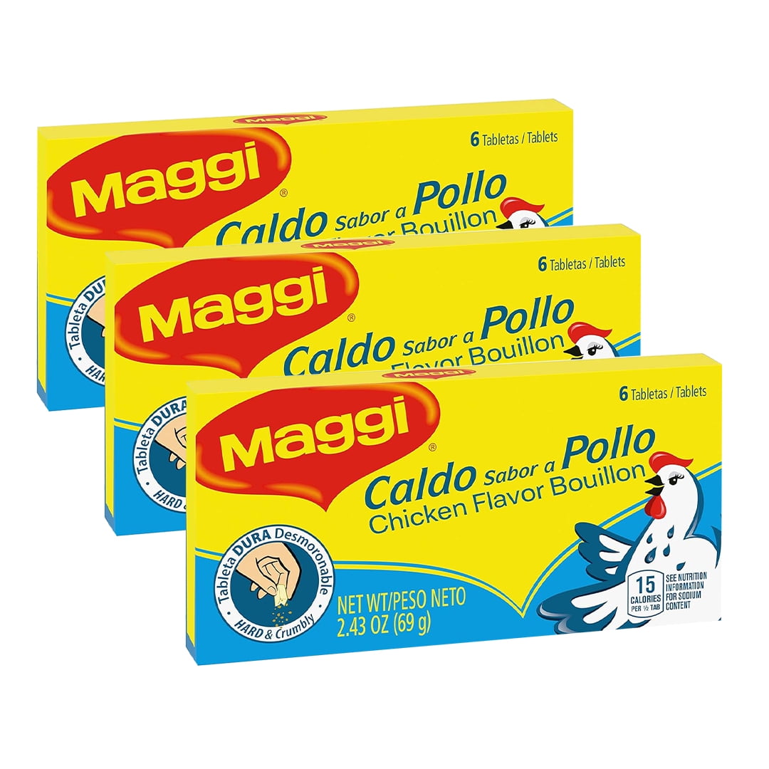 Maggi Chicken Flavor Bouillon Tablets, 2.43 oz (6 Tablets) – 3 Pack ...