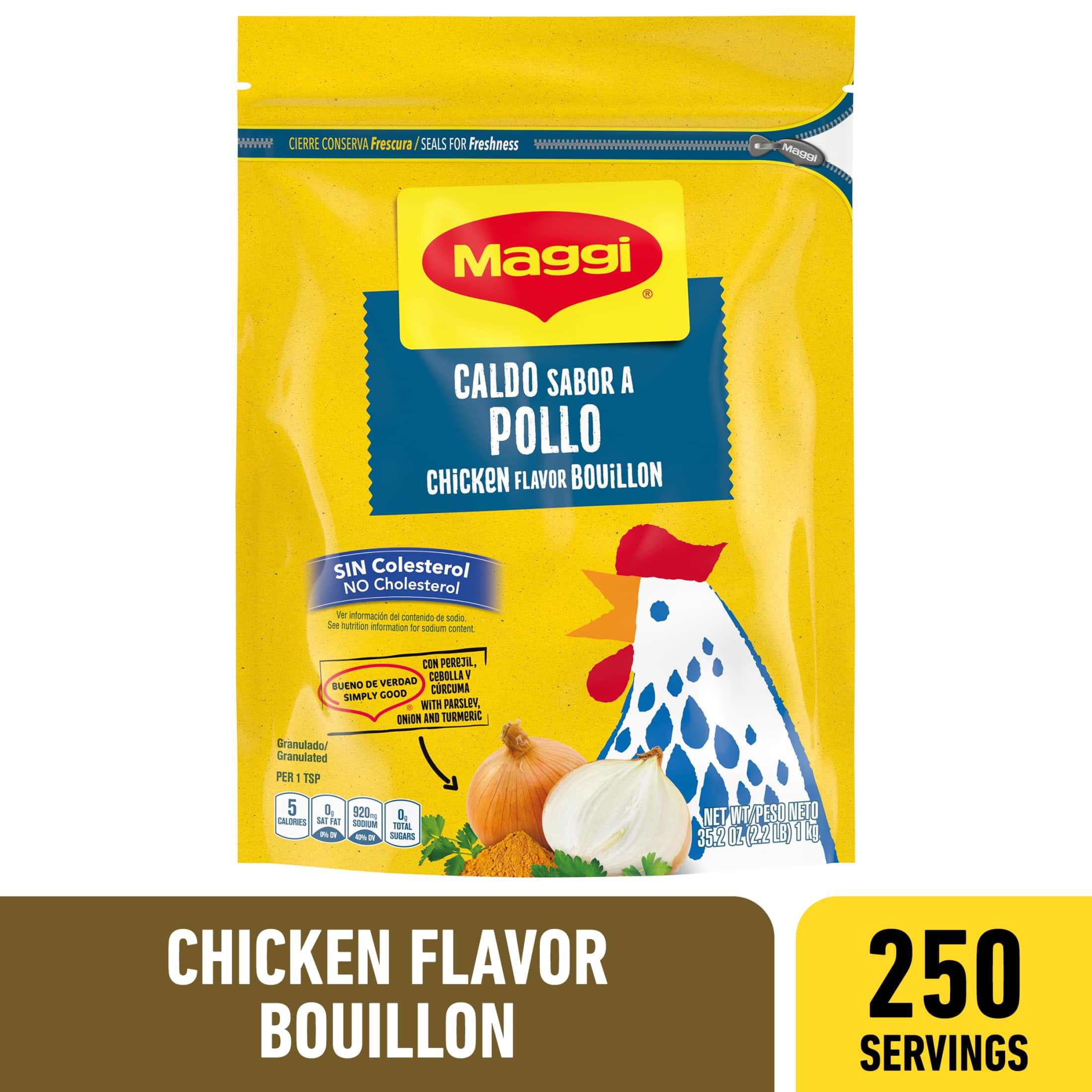 Maggi Granulated Chicken Flavor Bouillon, No Cholesterol, Chopped, 35.2 ...