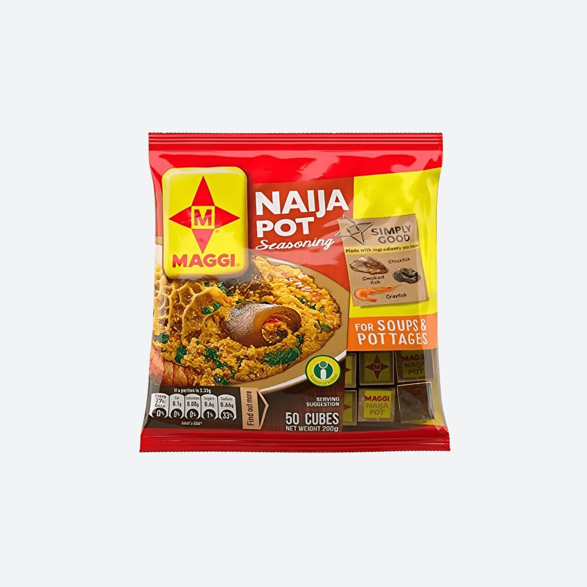 Maggi Naija Pot Seasoning Cubes-50 Cubes-Authentic Flavors Of Naija Pot ...