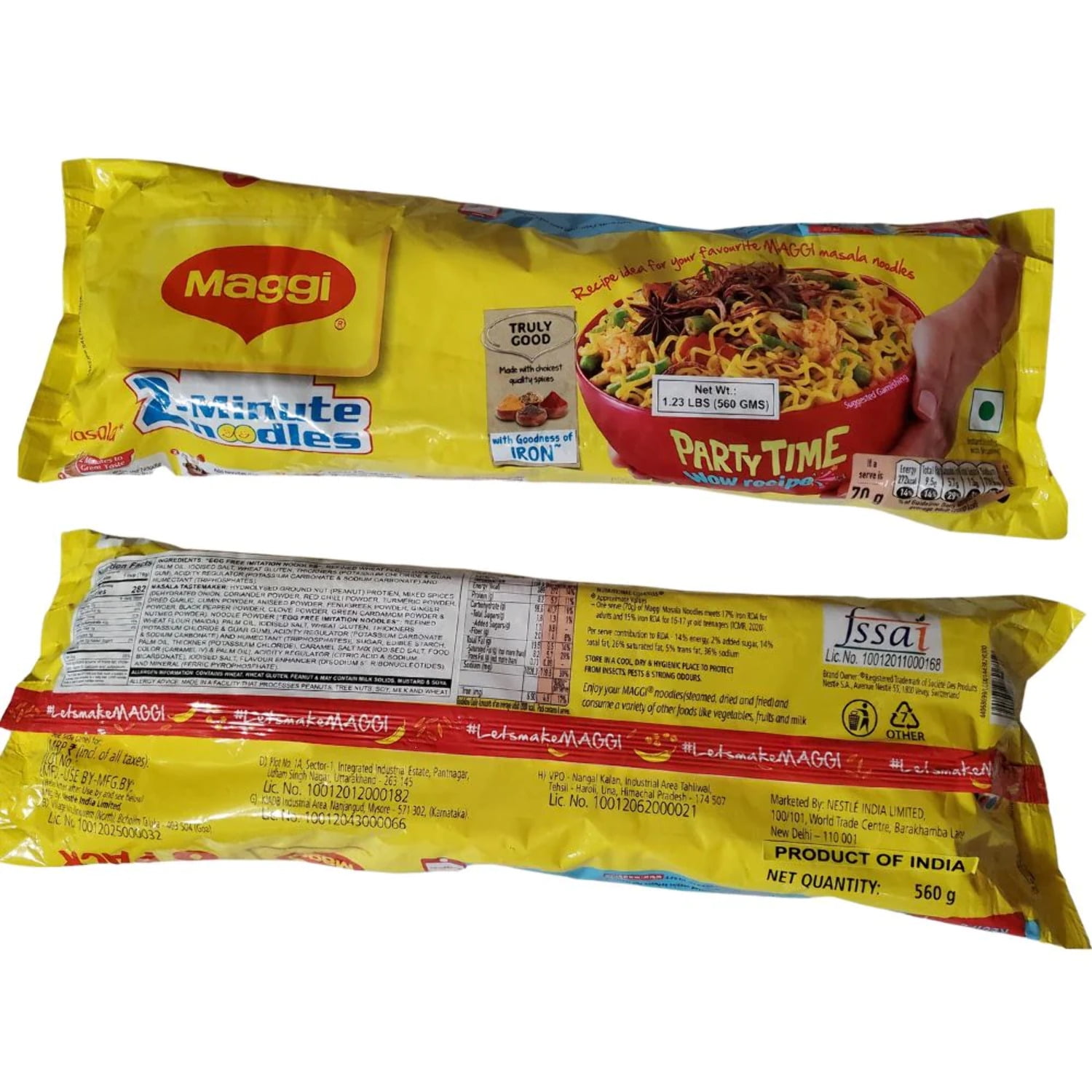 Maggi Noodles 2 Minute Noodles Masala Noodles 560g (Pack of 3 ...