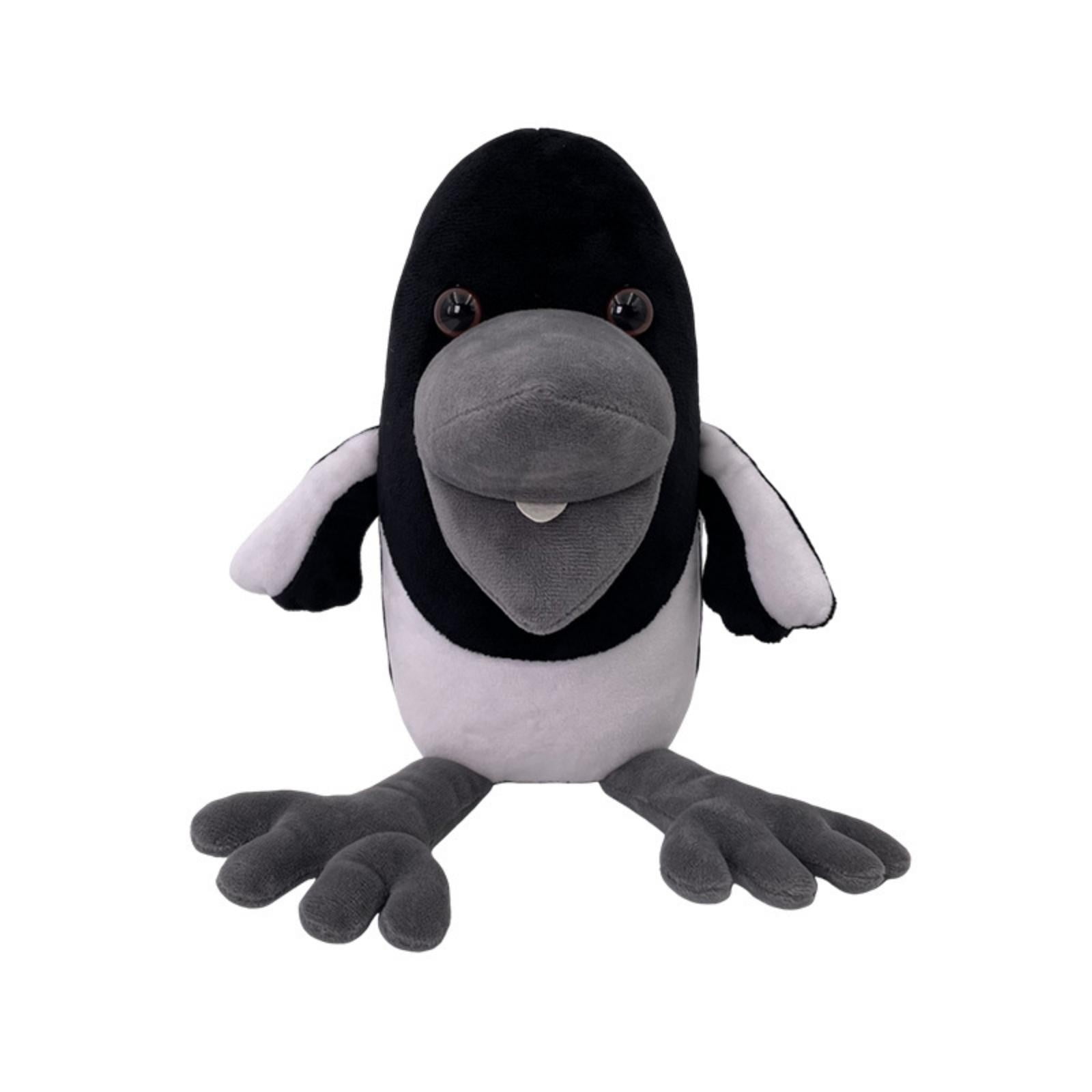 Maggie Crow Magpie Plush Toy Realistic Black Bird Stuffed Animal Doll ...