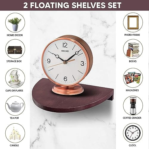 Maggie Wooden Crafted Wall Mountable Half Circle Floating Round Shelves ...