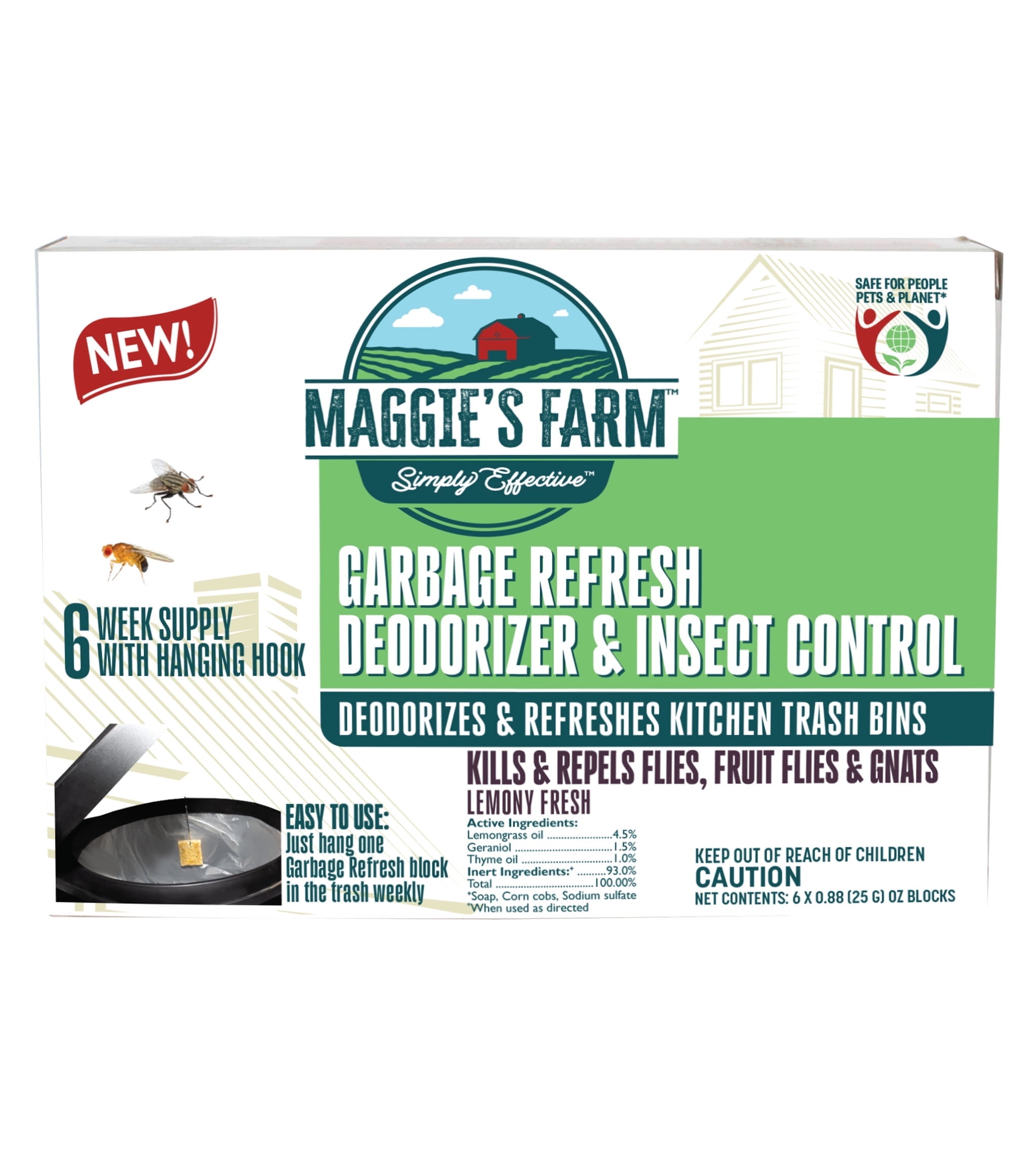 Maggie's Farm Garbage Refresh Deodorizer Insect Control with Lemony ...