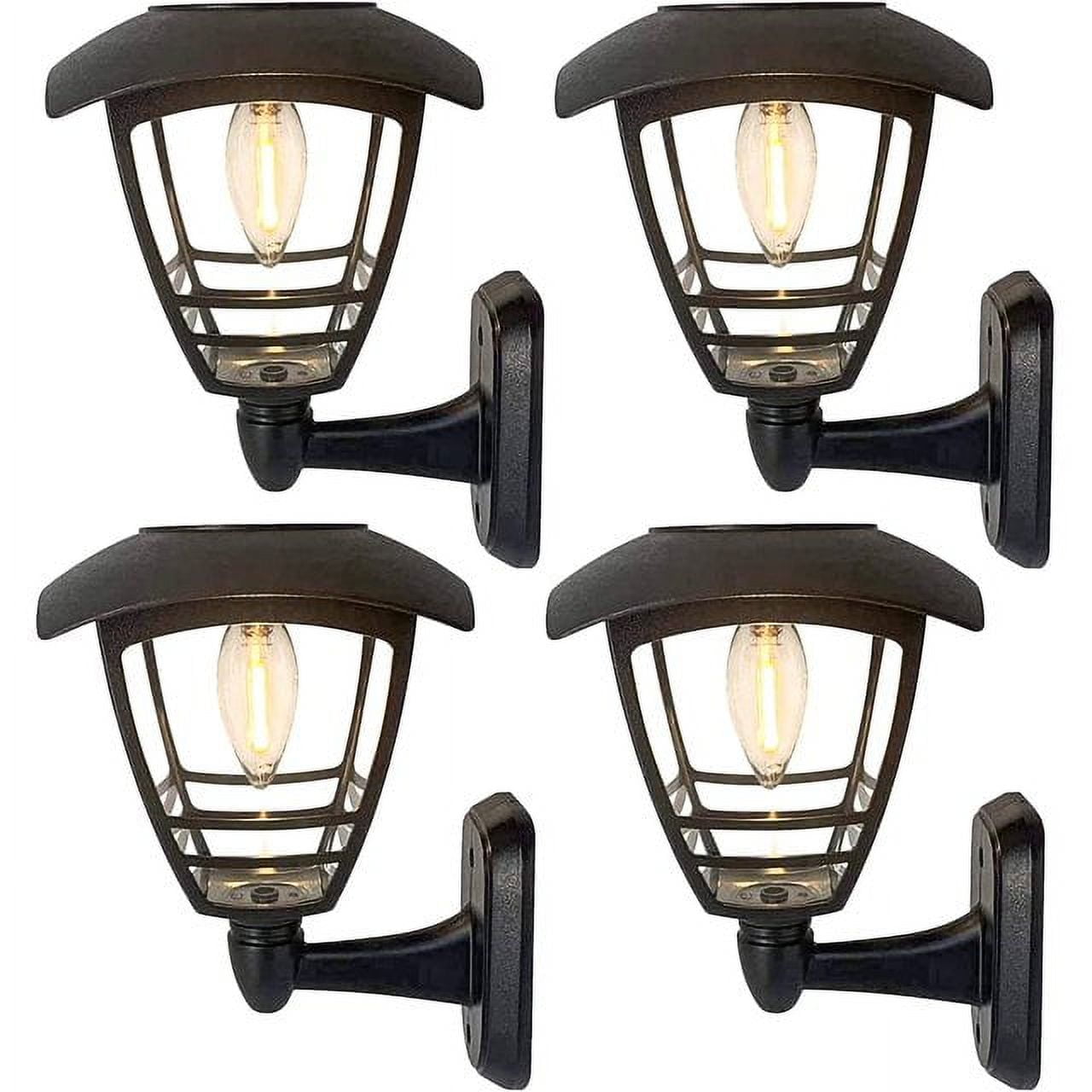 Maggift Solar-Powered Outdoor Lights, Wall Lantern, 10 Lumen LED Edison ...