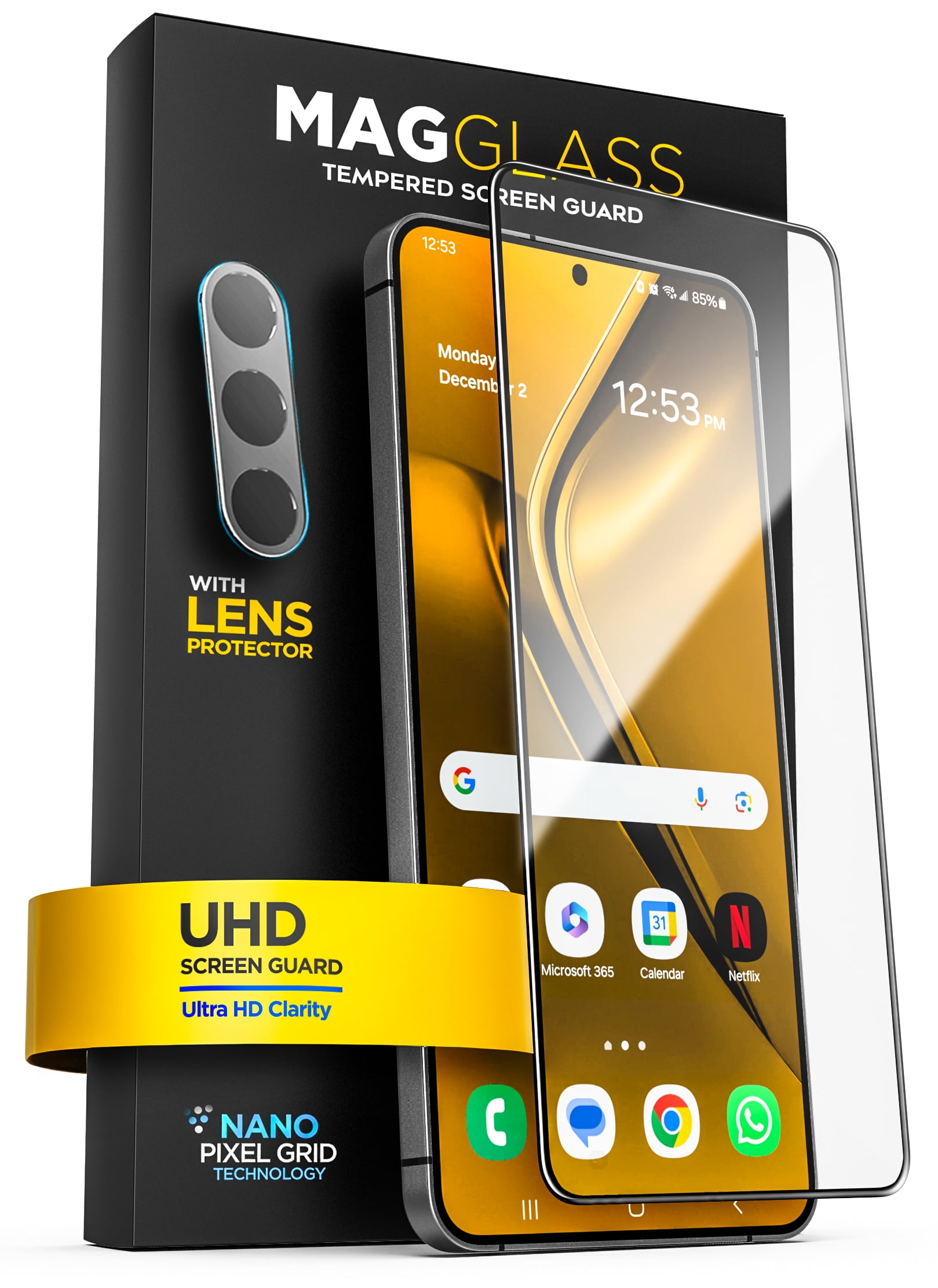 Magglass Designed for Samsung Galaxy S25 Plus Tempered Glass Screen ...