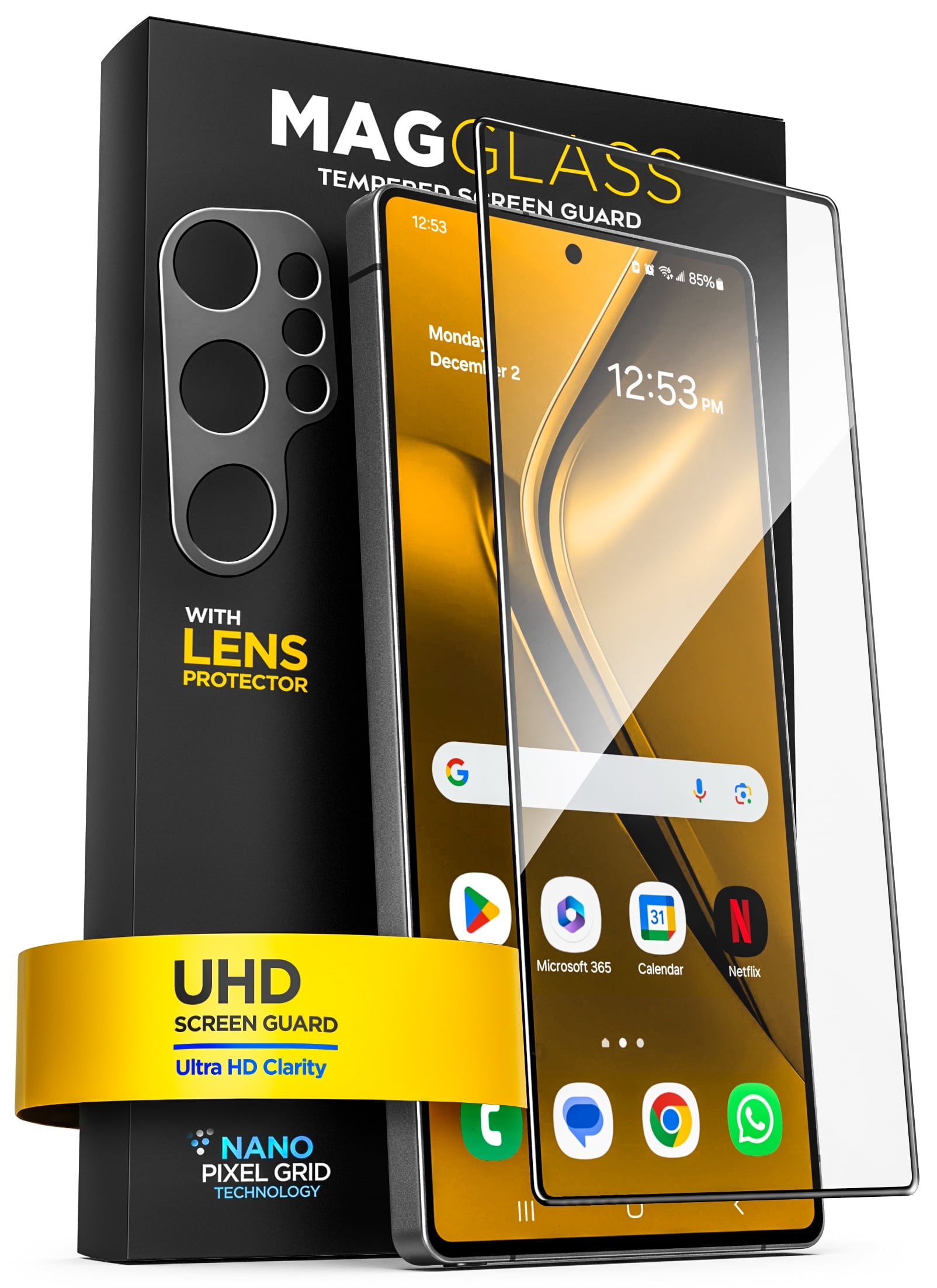 Magglass Designed for Samsung Galaxy S25 Ultra Tempered Glass Screen ...