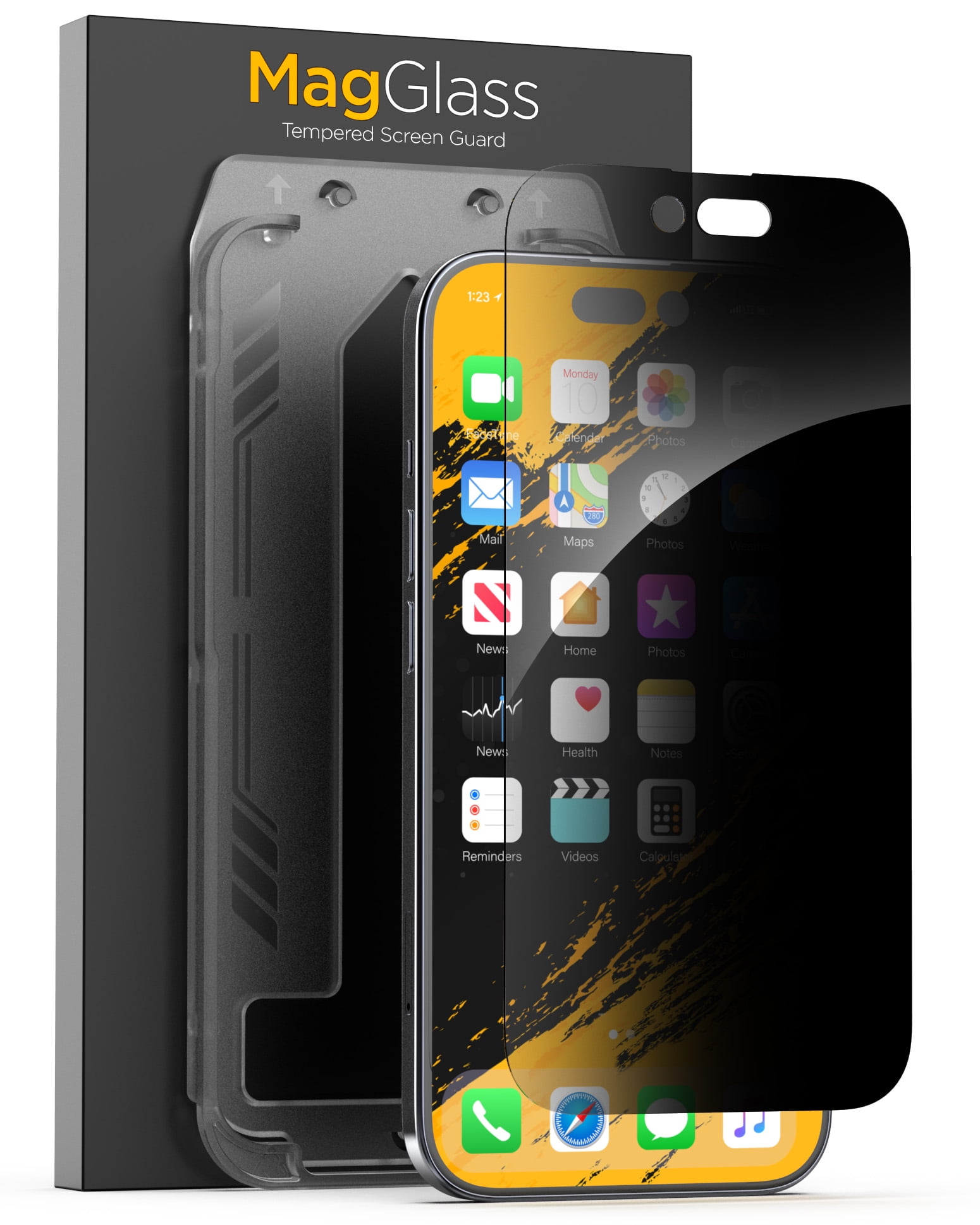 MagGlass iPhone 15 Pro Max Privacy Screen Protector, Anti-Spy Tempered ...