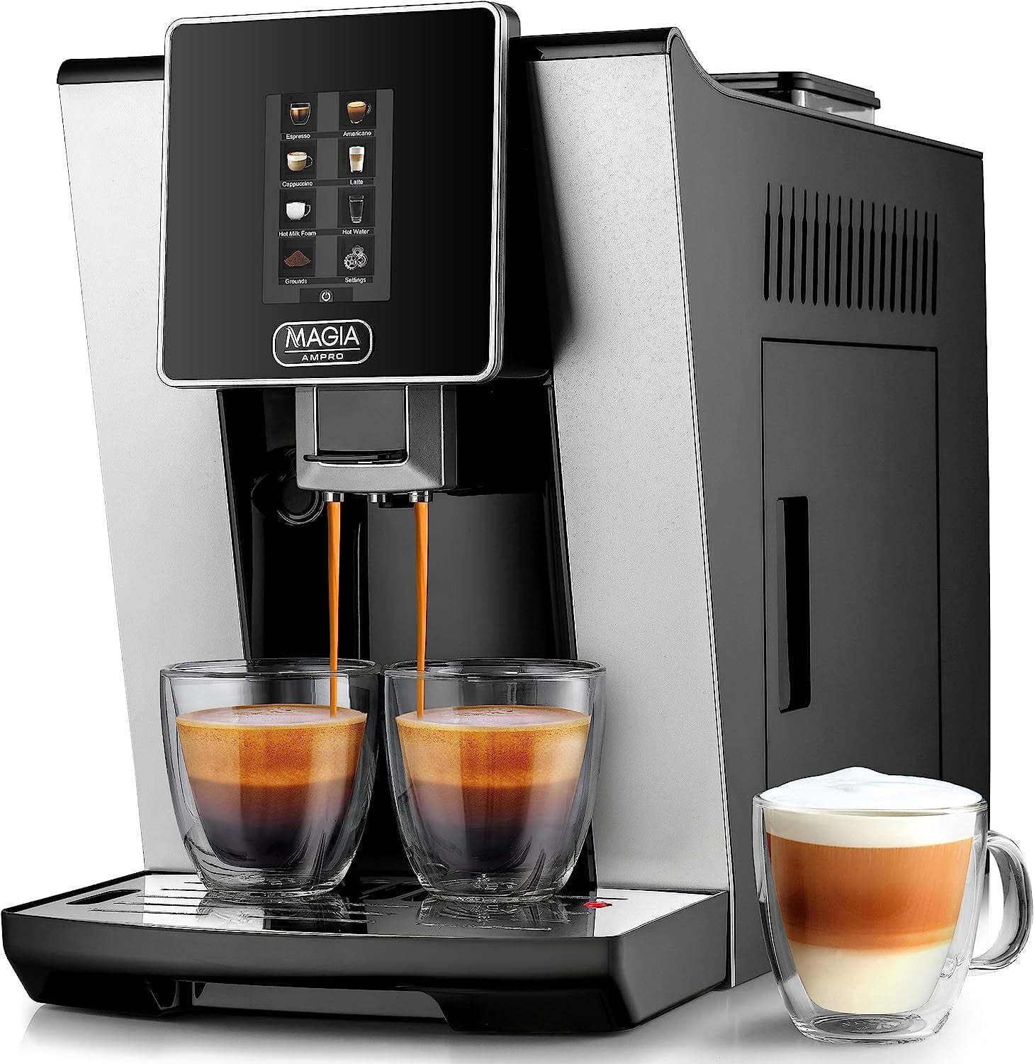 AMPRO Automatic Espresso Coffee Machine with Grinder - Super Automatic ...