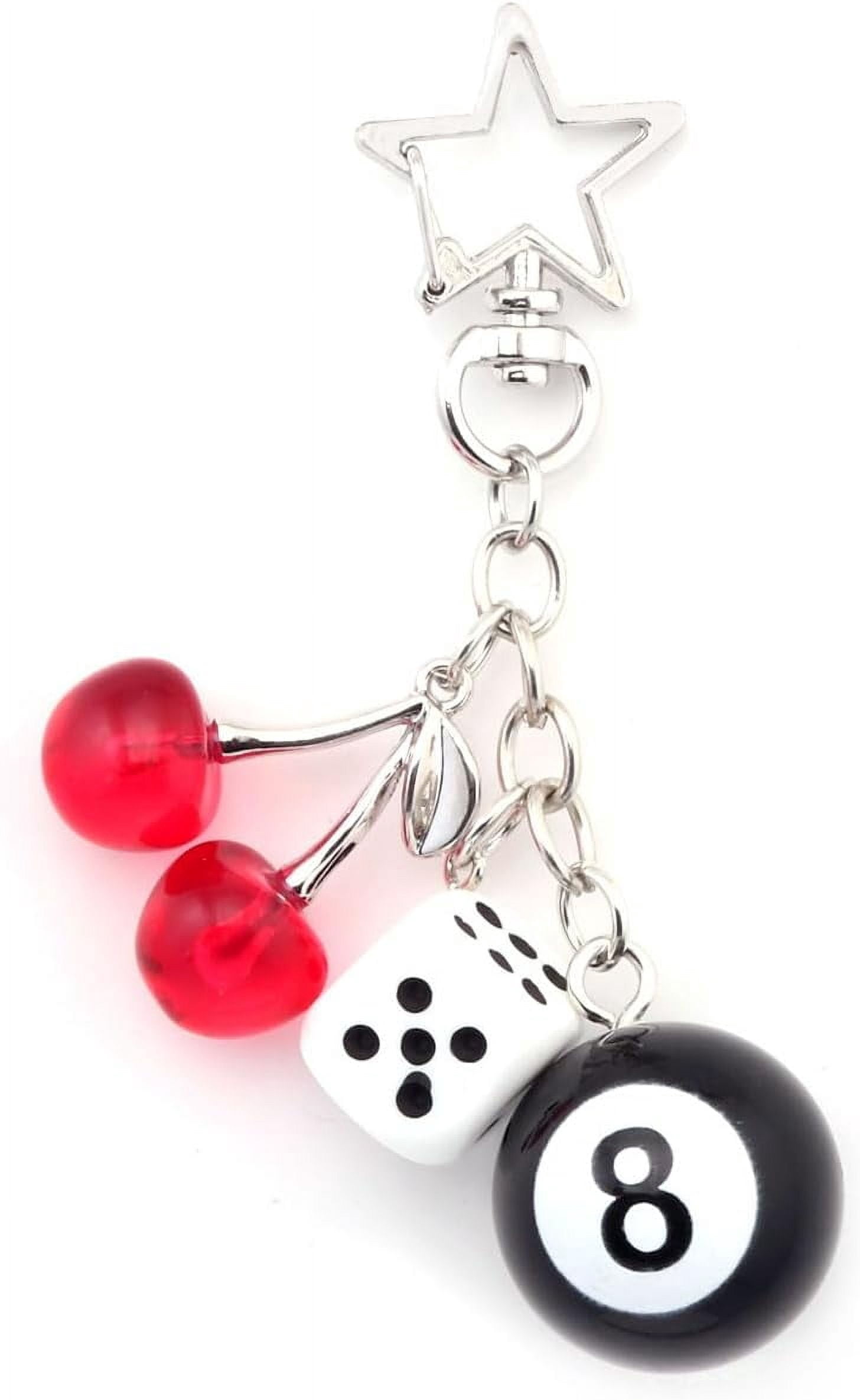 Magic 8 Ball Dice Keychain - y2k Lucky Star Dice Billiards Twinkling ...