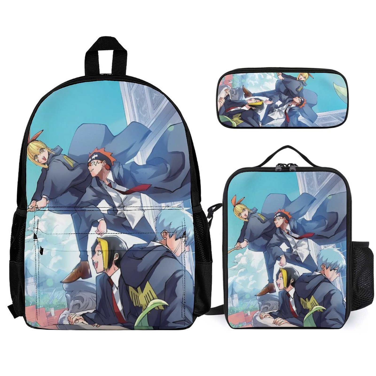 Magic And Muscles Backpack 3 Pieces Set With Lunch Bag And Pencil Case ...