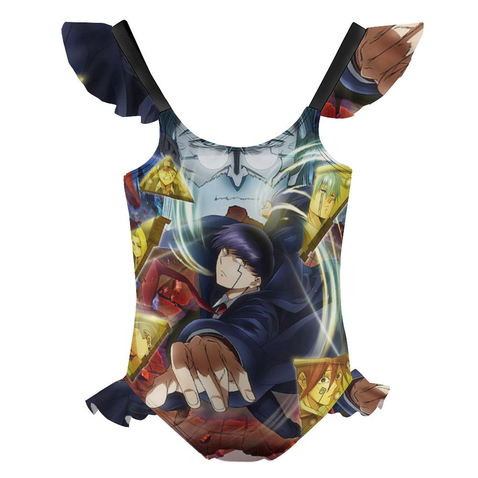 Magic And Muscles Girls Swimsuit Ruffle One-piece Beachwear Kids Cute ...