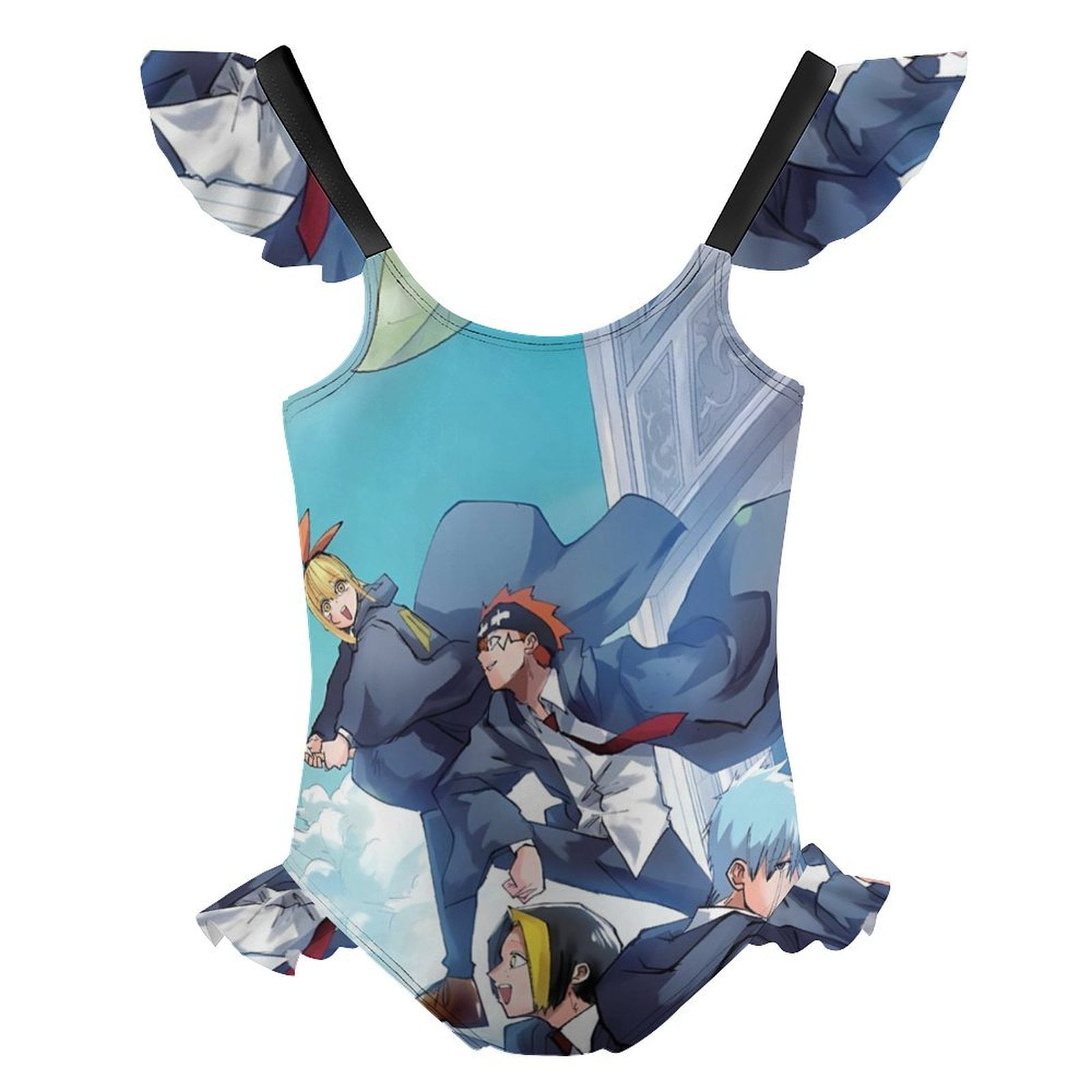 Magic And Muscles Girls Swimsuit Ruffle One-piece Beachwear Kids Cute ...