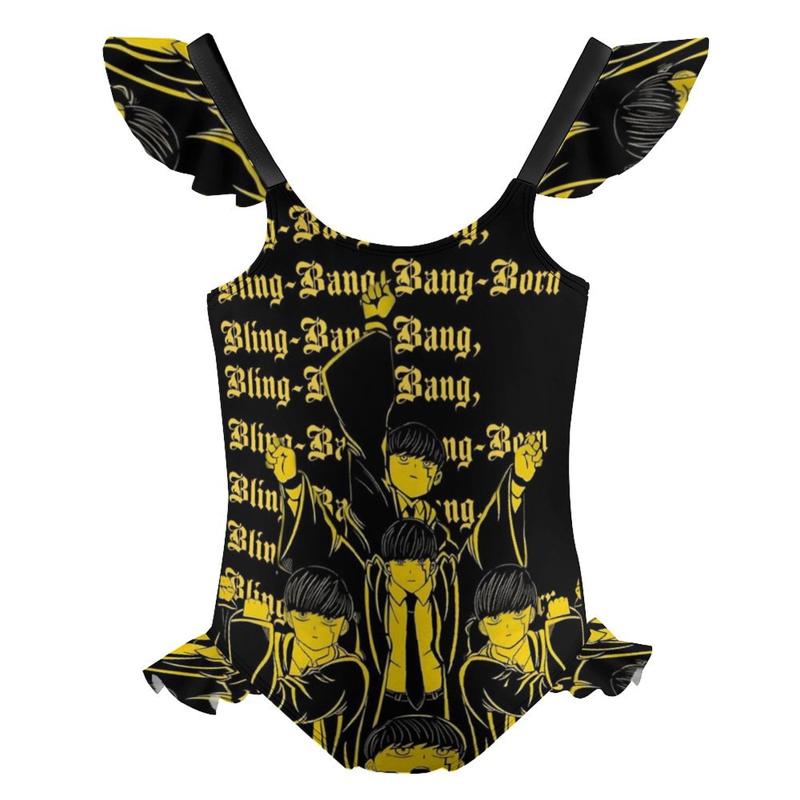 Magic And Muscles Girls Swimsuit Ruffle One-piece Beachwear Kids Cute ...