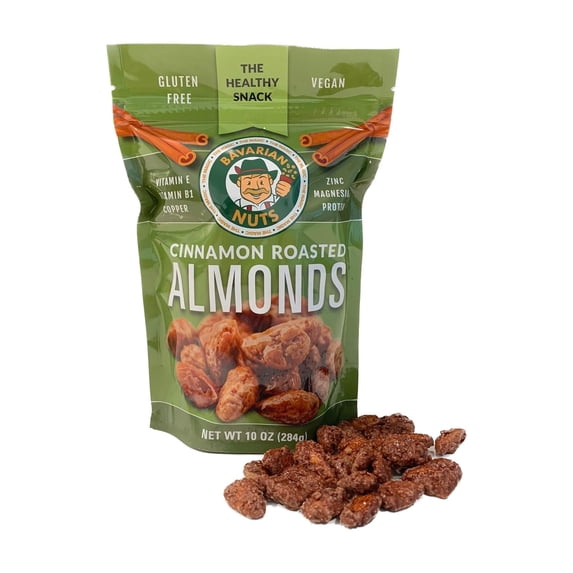 Magic Bavarian Cinnamon Roasted OKA4 Almonds, 10 oz - Sweet, Gluten ...