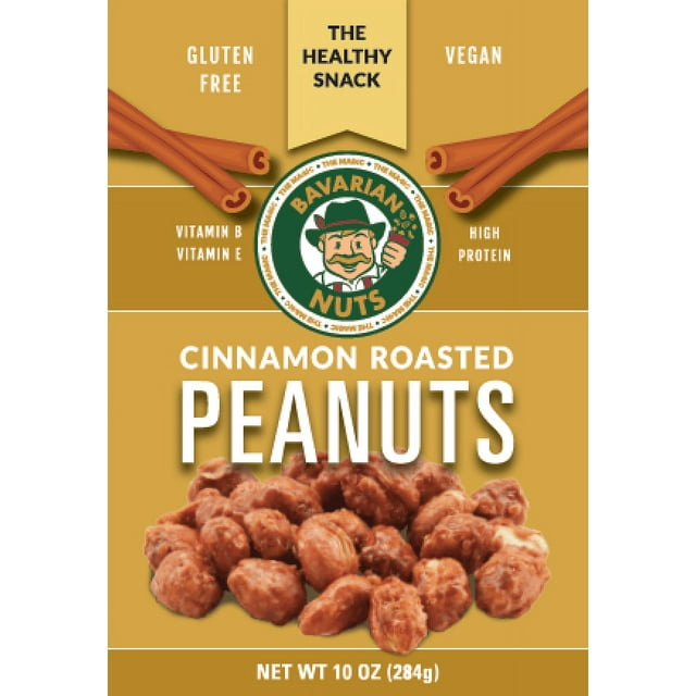 Magic Bavarian Nuts - Cinnamon Roasted PEANUTS, 10oz., Vegan, Gluten ...