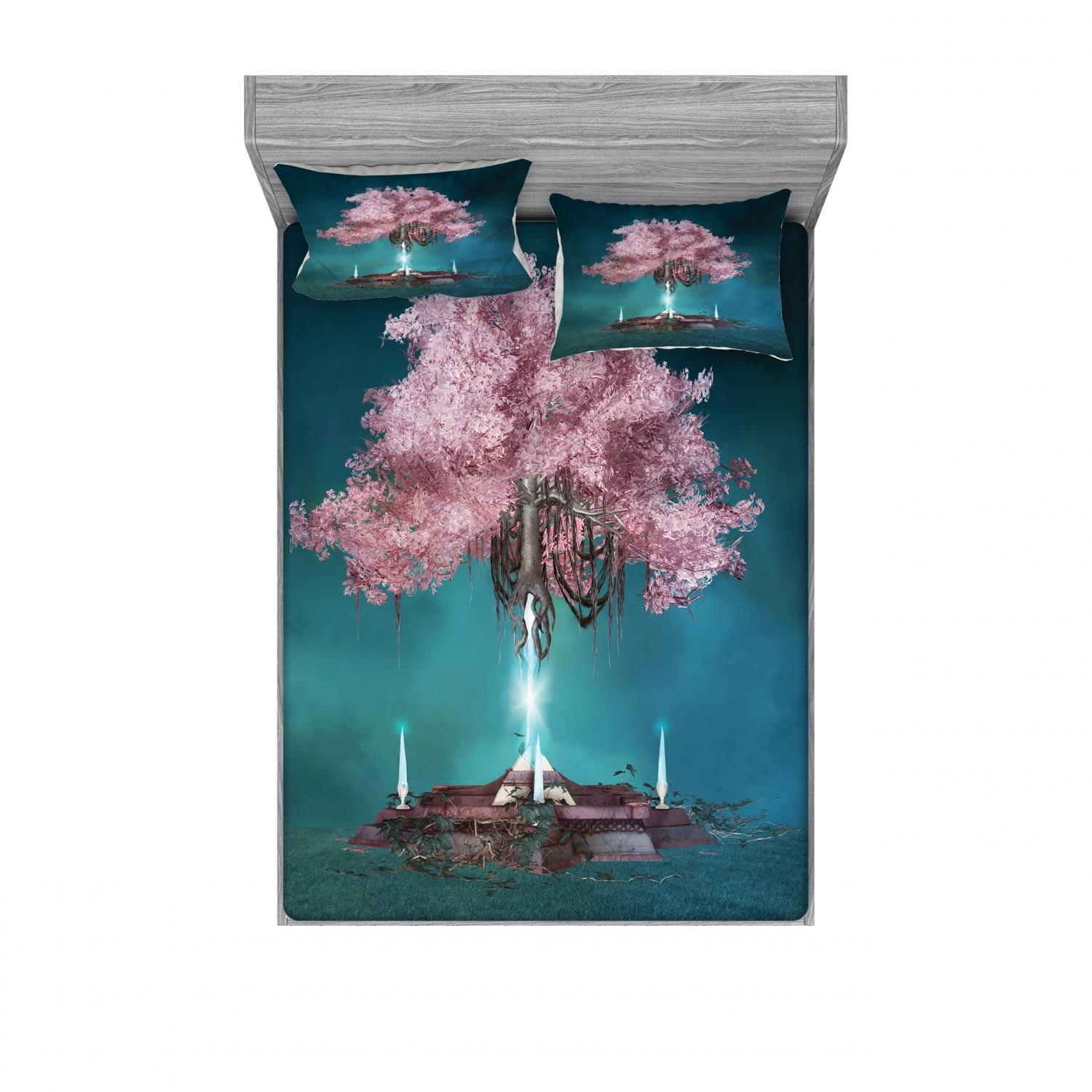 Magic Bedding Set with Sheet & Covers, Blossom Plant Hanging in Air ...