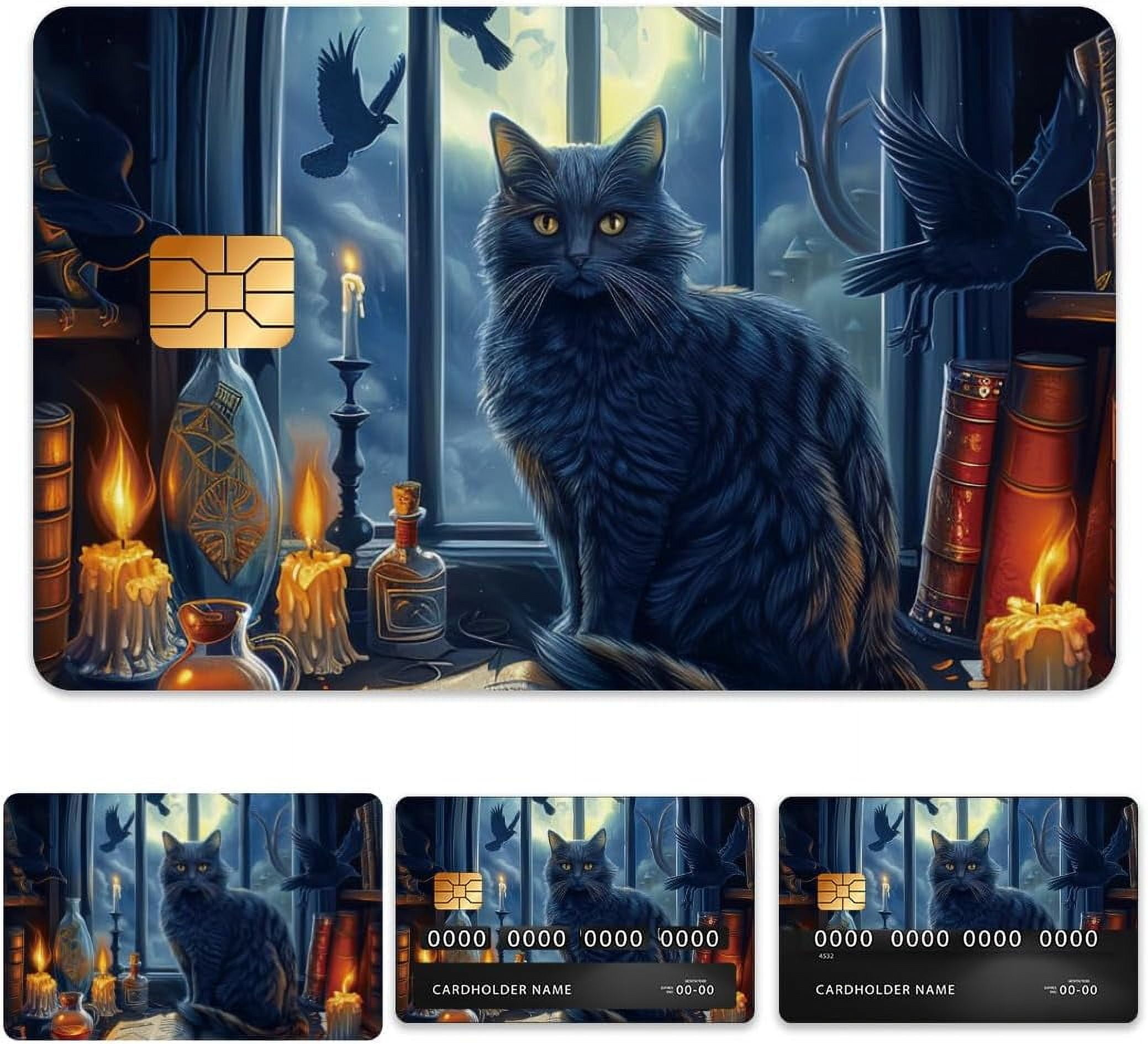 Magic Black Cat Credit Debit Card Skin Sticker Cover Waterproof Scratch ...