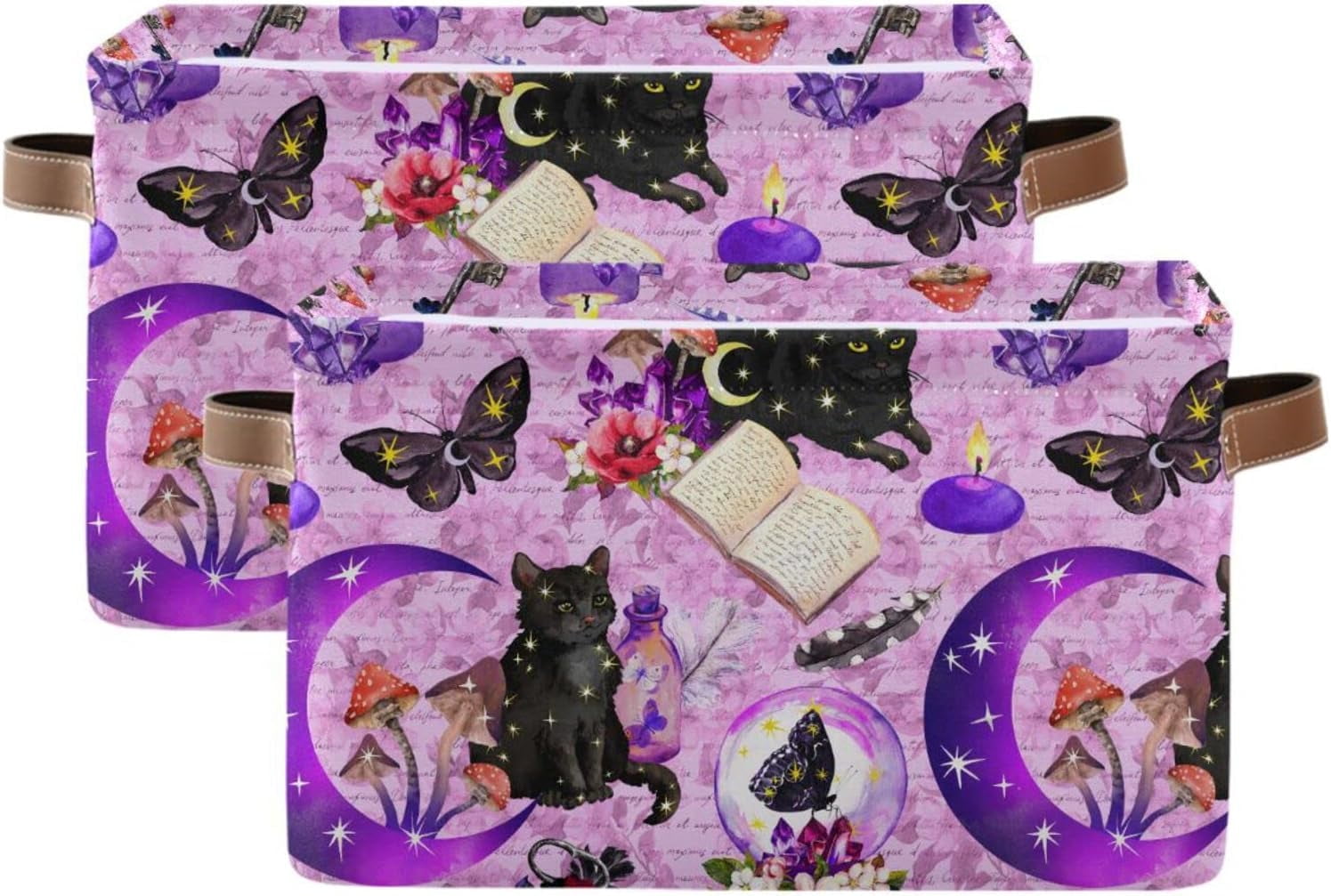 Magic Black Cats Foldable Storage Basket for Shelves, Collapsible ...