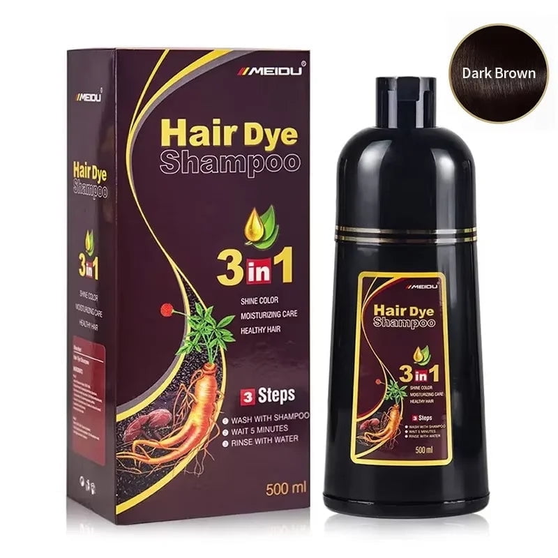 Magic Black 3-in-1 Hair Dye Shampoo, Herbal Natural Black Hair Color ...