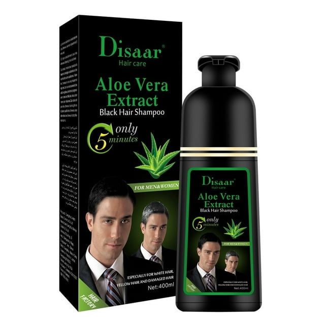 Magic Black Hair Shampoo/Dye - Collagen Argan Oil/Aloe Vera for Men and ...