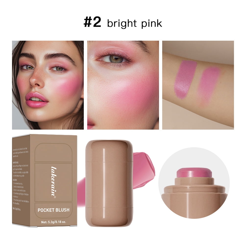 Magic Blush Stick 3-in-1 Cheek Lip Tinted Moistured Blush Stick Silky ...