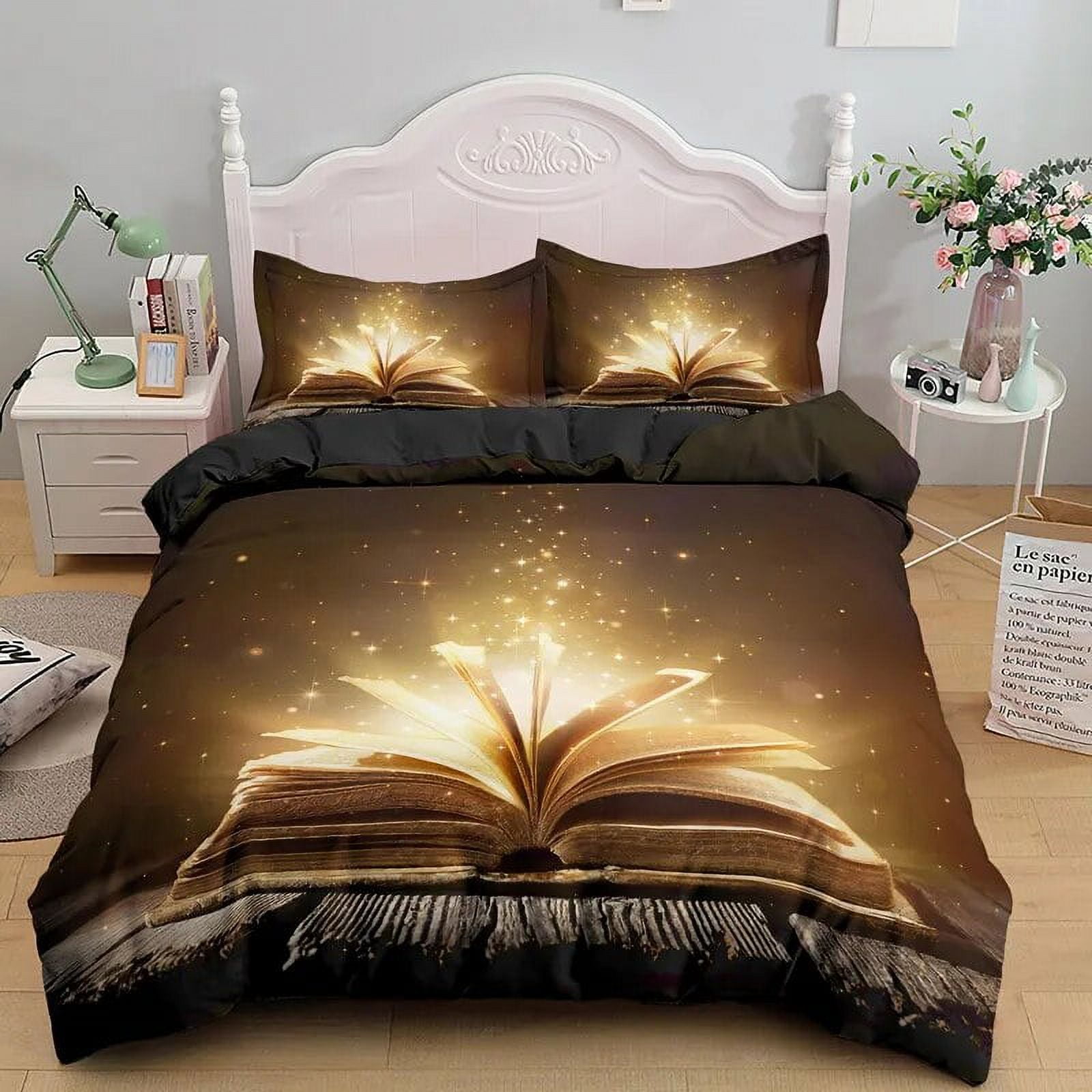 Magic Book Duvet Cover Set Blue Background tic Comforter Cover King ...