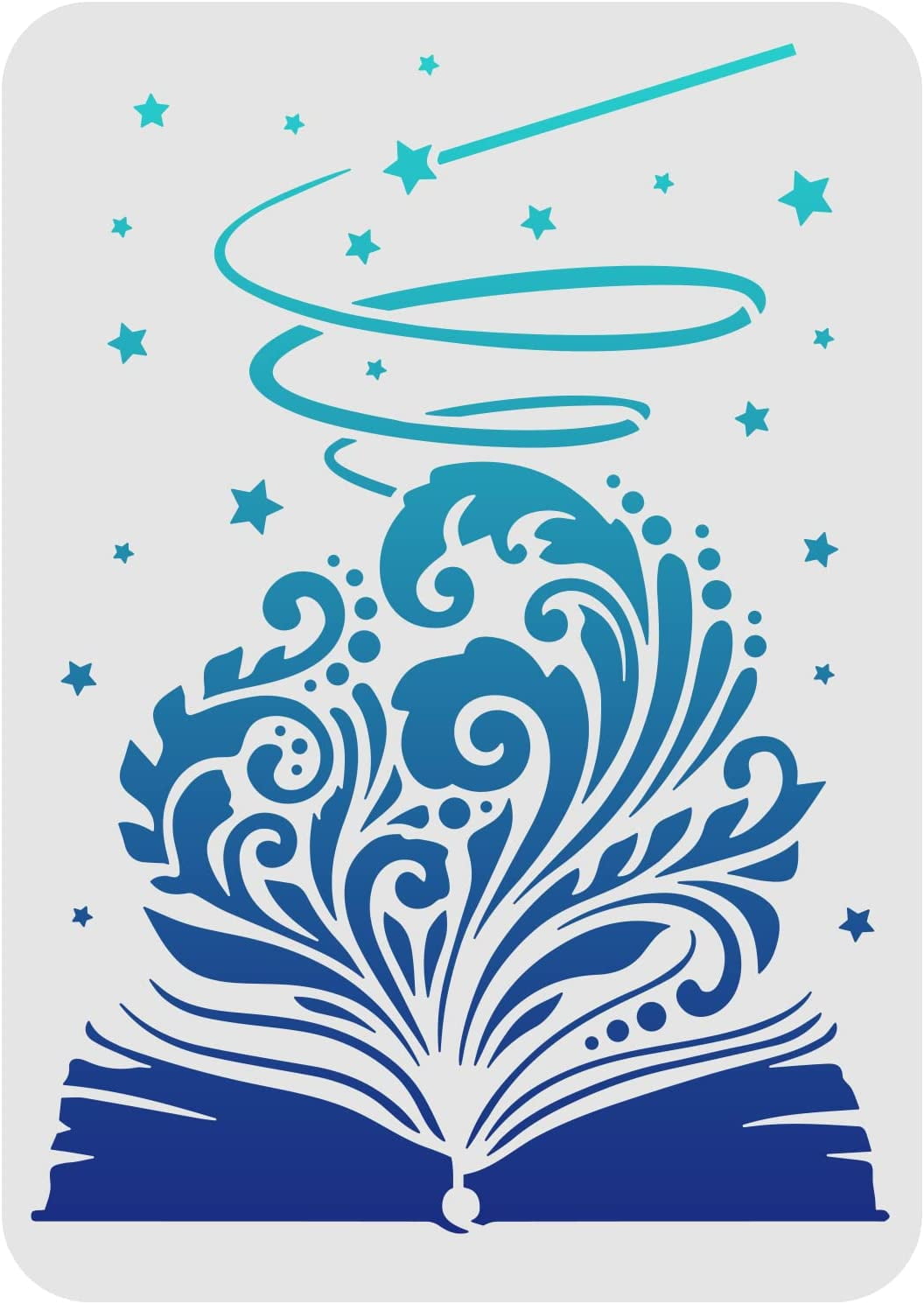 Magic Book Stencil Decoration Template 11.7x8.3 inch A4 Reusable Back ...