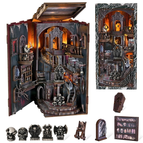 Magic Booknook Building Set With Led Light Mini Bookend Kit For ...