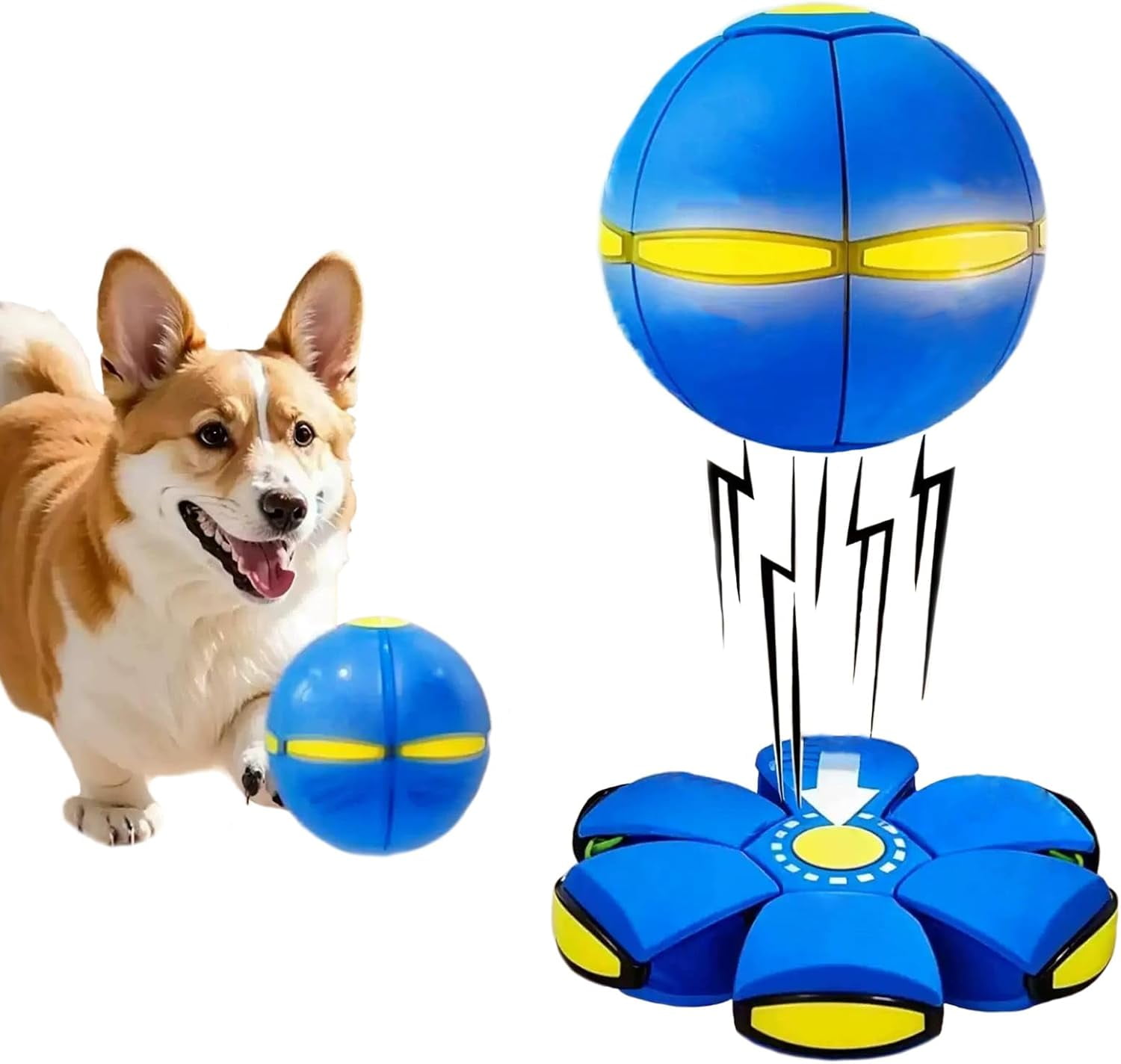 Magic Bouncing Ball,Flying Saucer Dog Toy,LED Light Up Bouncing Ball ...