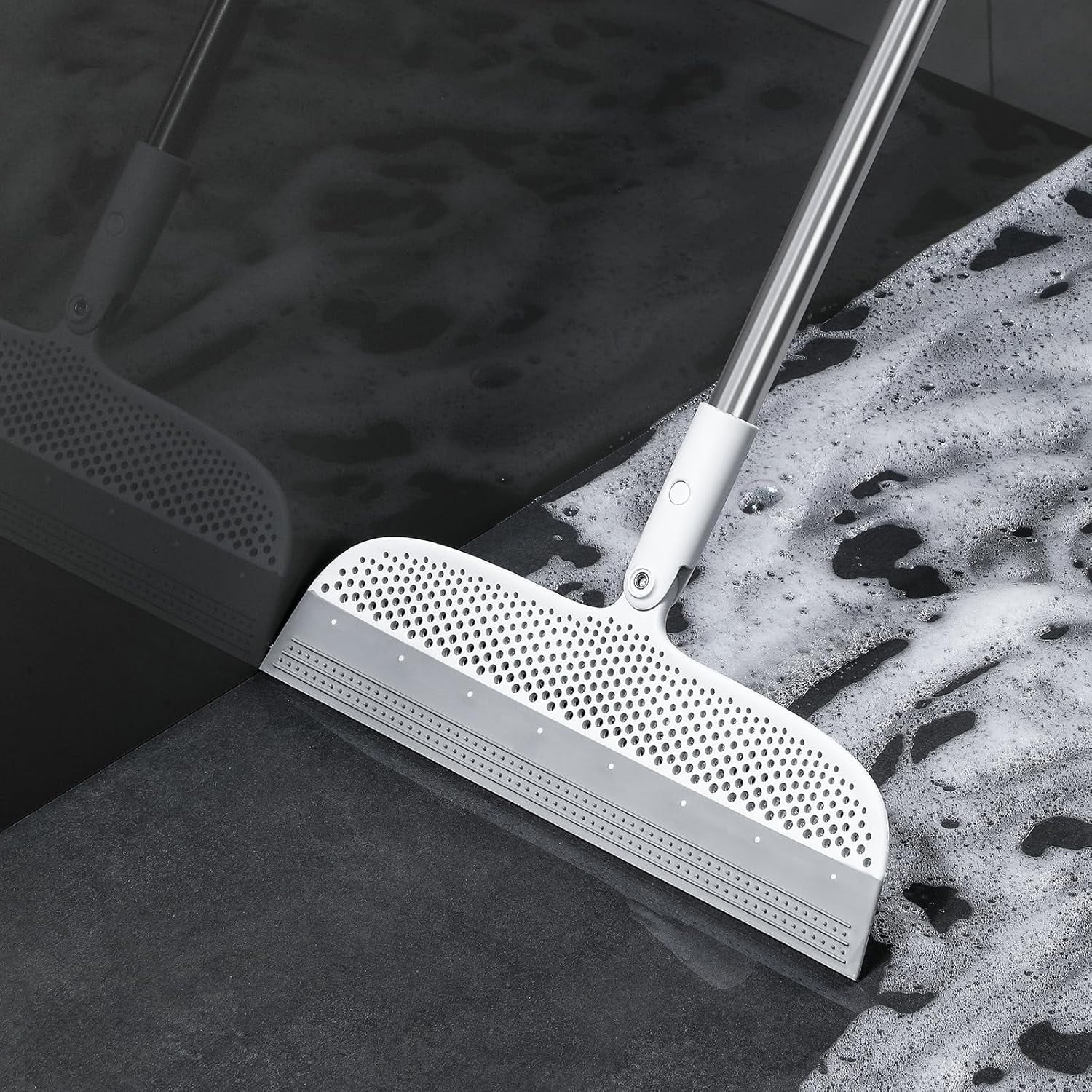 Magic Broom Floor Squeegee Pet Hair Remover, Silicone Squeegee Broom ...