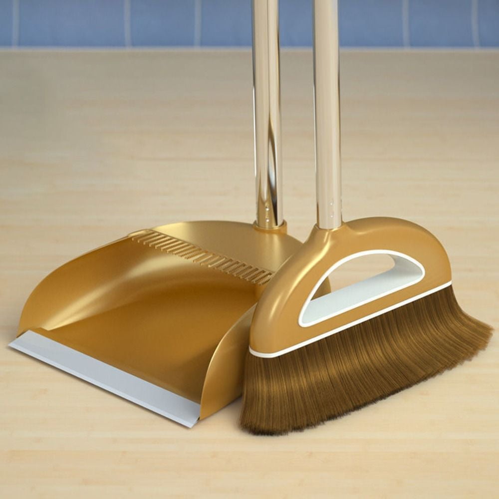 Magic Broom and Dustpan Set Multifunction Stainless Steel Sweeper Wiper ...