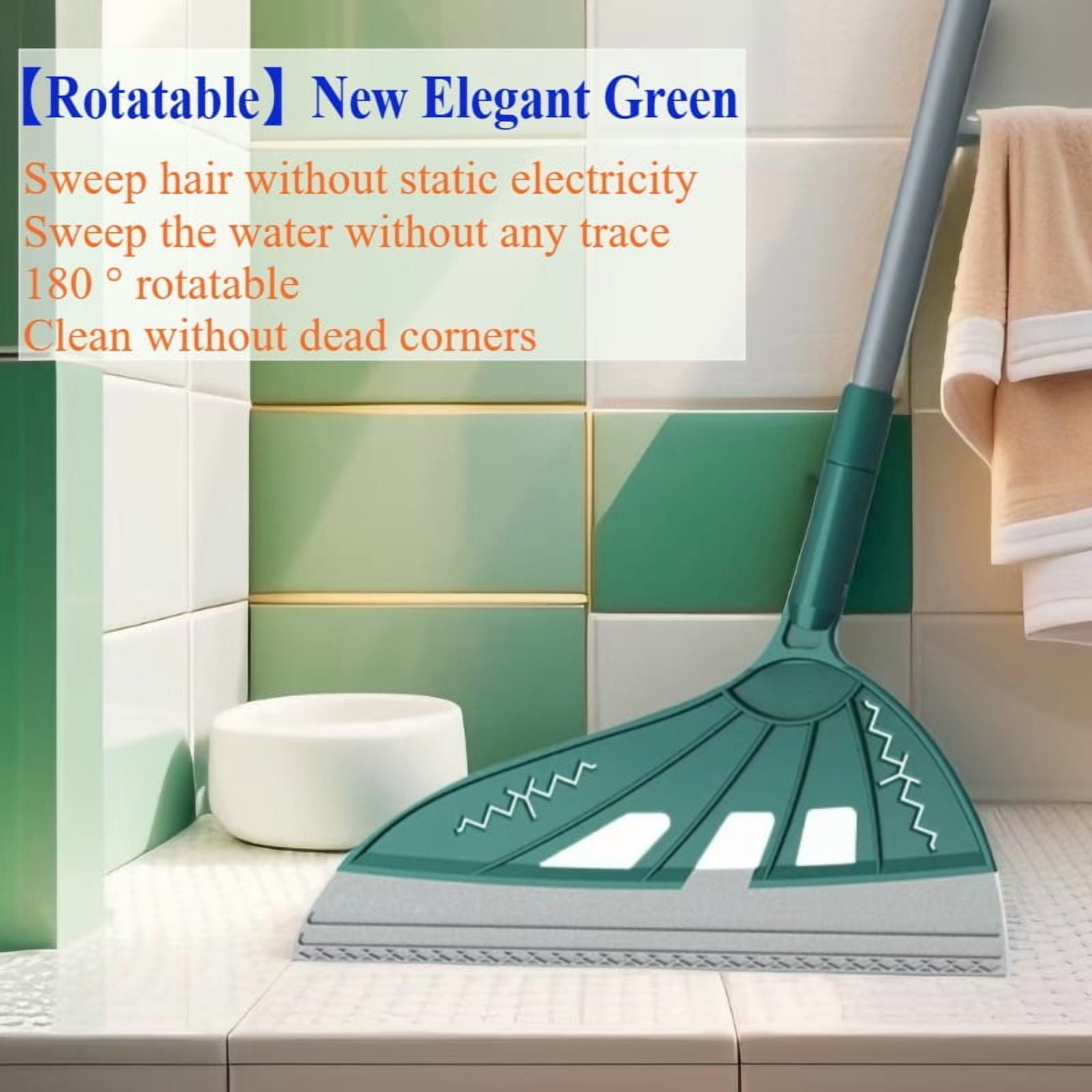 Magic Broom with 180° Rotation - Telescopic, No-Static Hair Sweeping ...